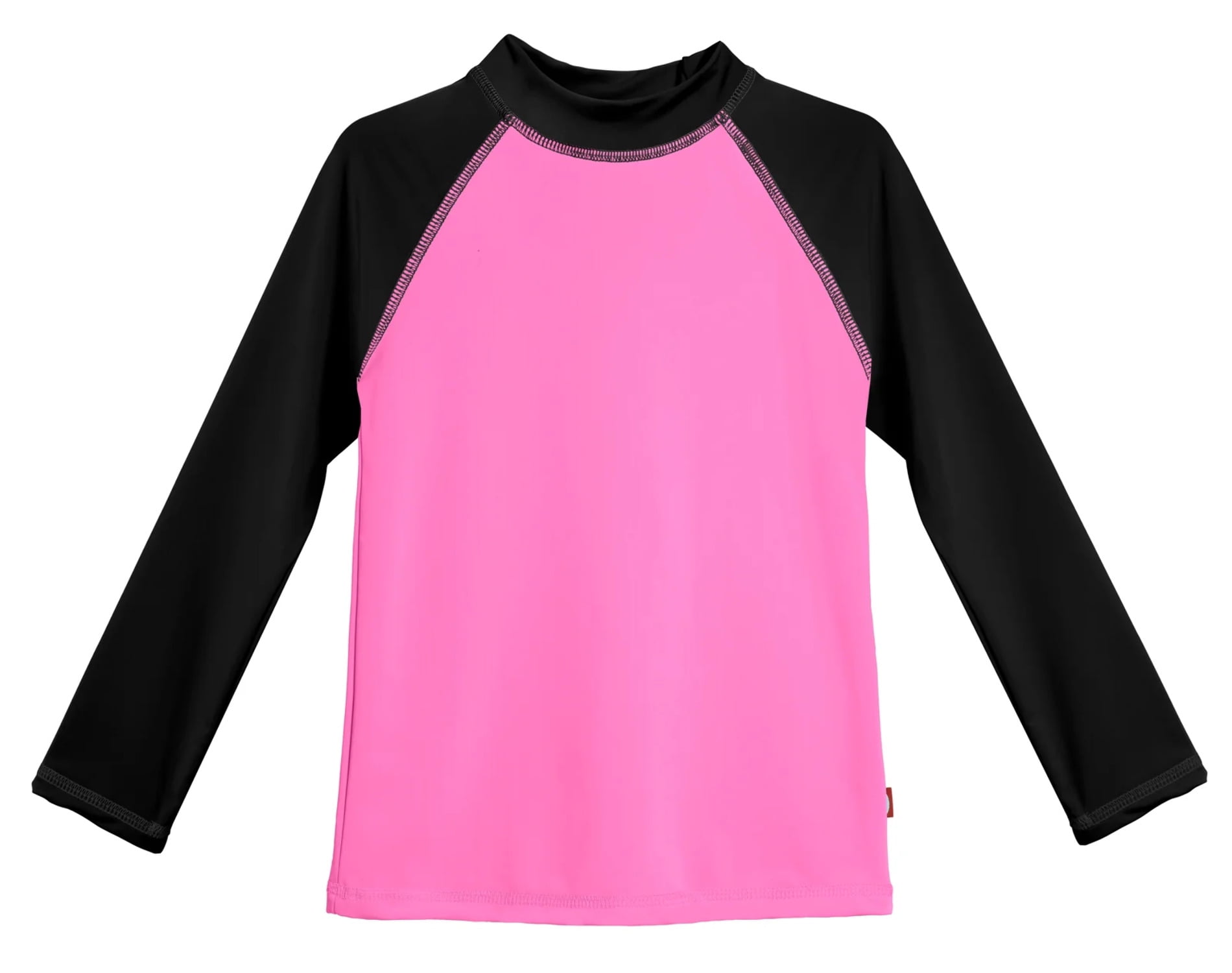 Girls UPF 50+ Color Block Long Sleeve Rashguard | Medium Pink with ...