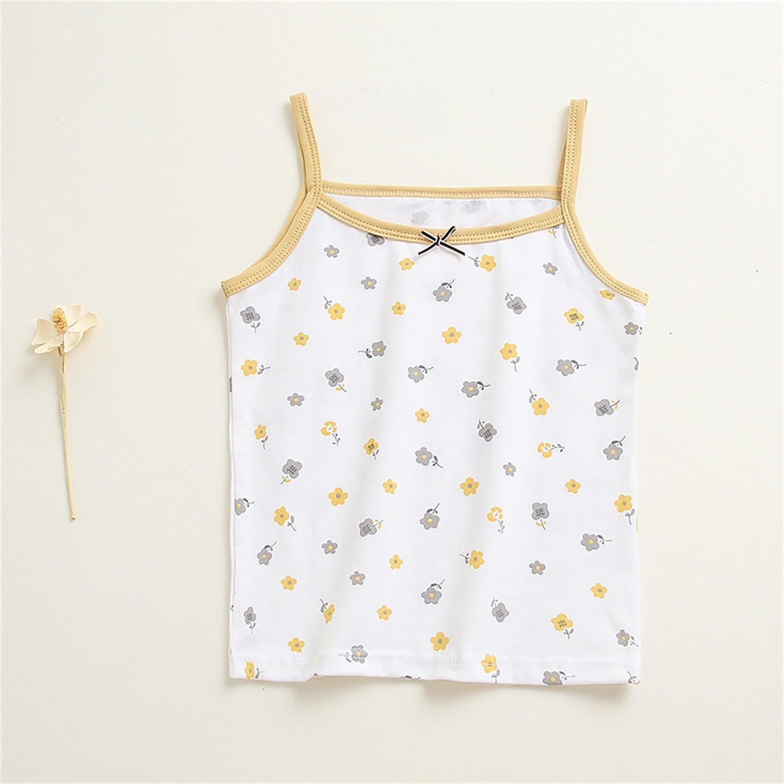Girls' Undershirts - 100% Cotton Cozy Camisole Sleeveless Cute Floral ...