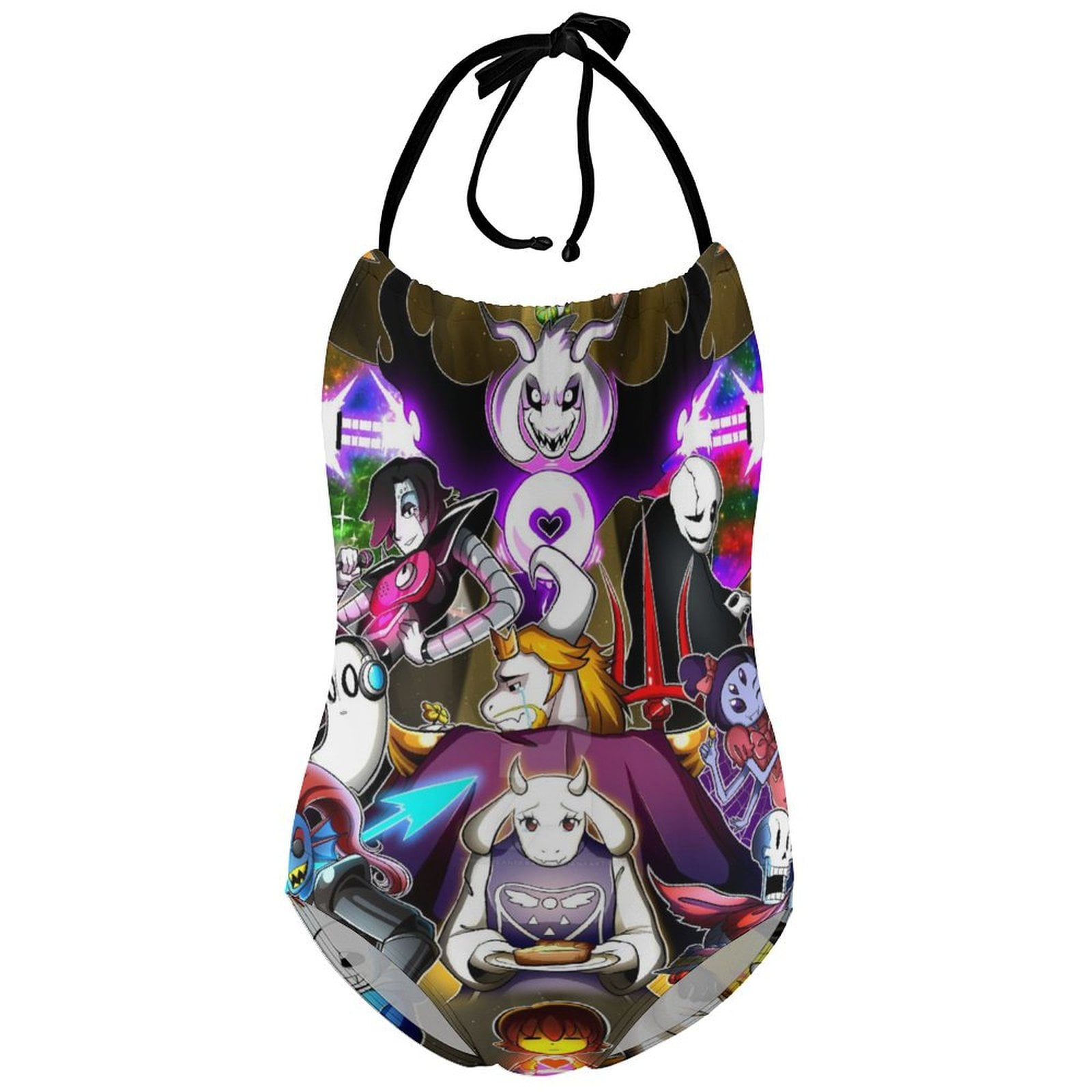 Girls Undertale Sans One Piece Halter Swimsuit Bathing Suit Summer ...