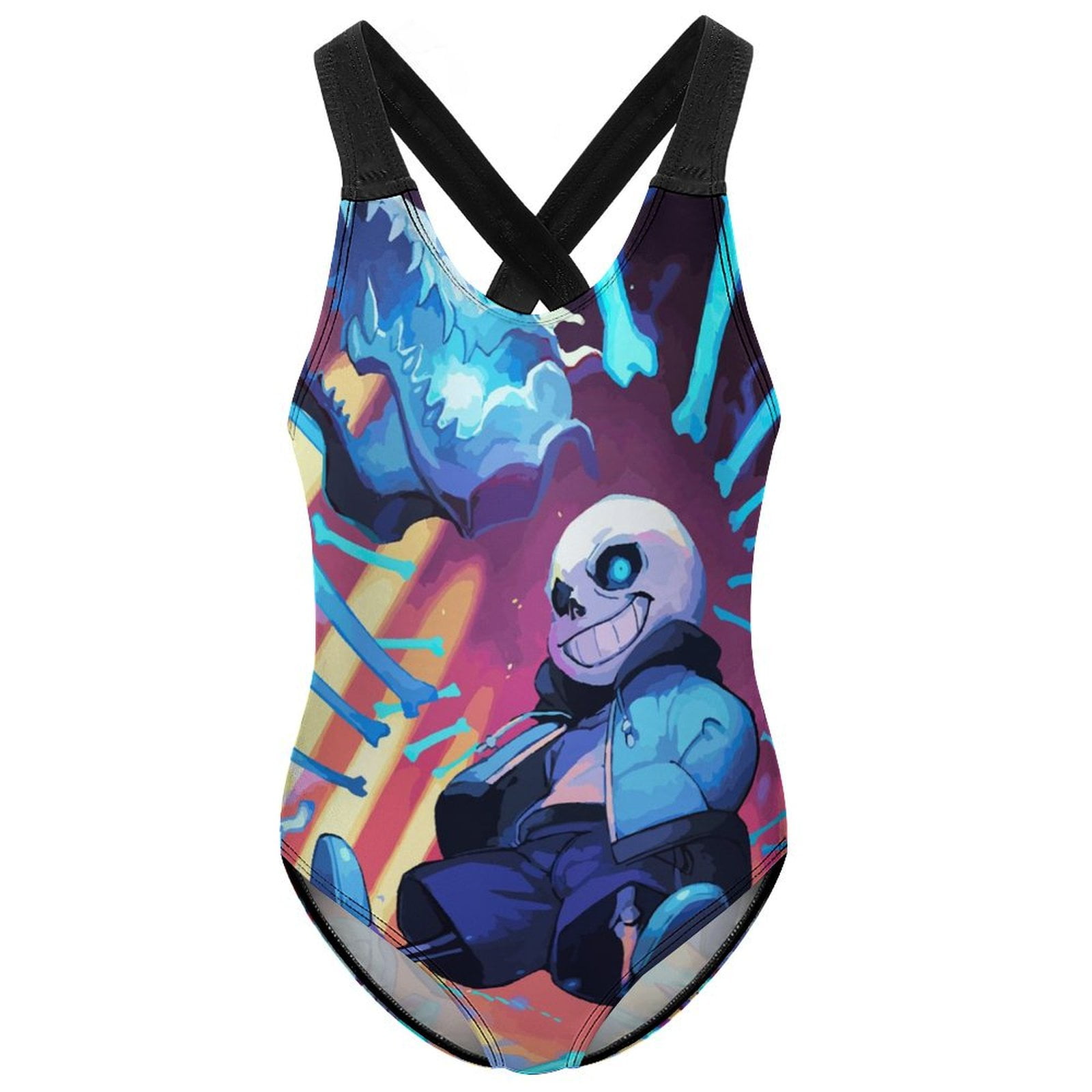 Girls Undertale Sans One Piece Swimsuit Bathing Suit Summer Swimwear ...