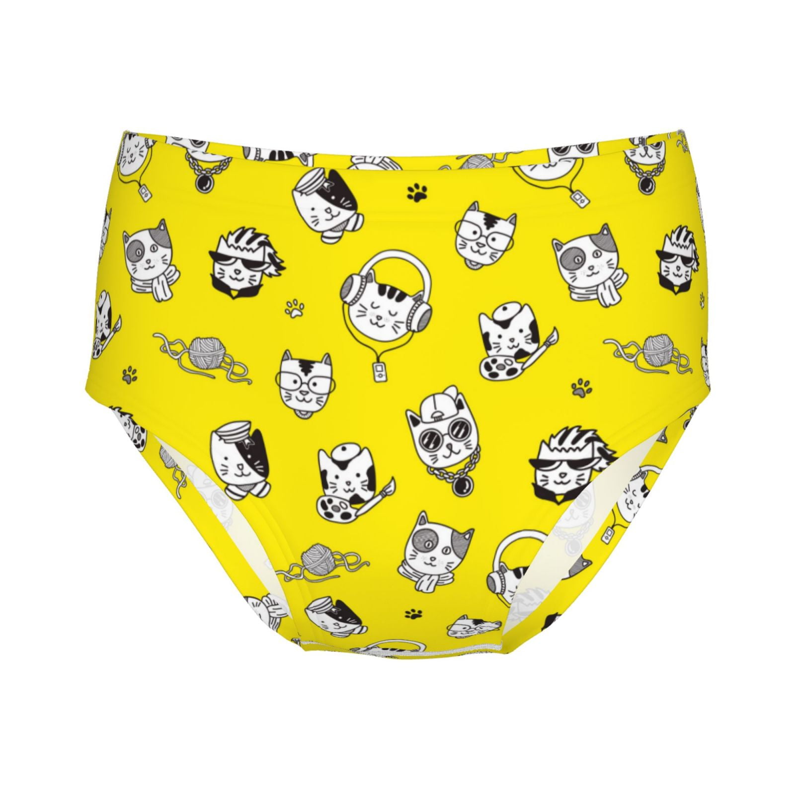 Girls Underwear, Abstract Lines Cartoon Cats Dogs Soft Breathable ...