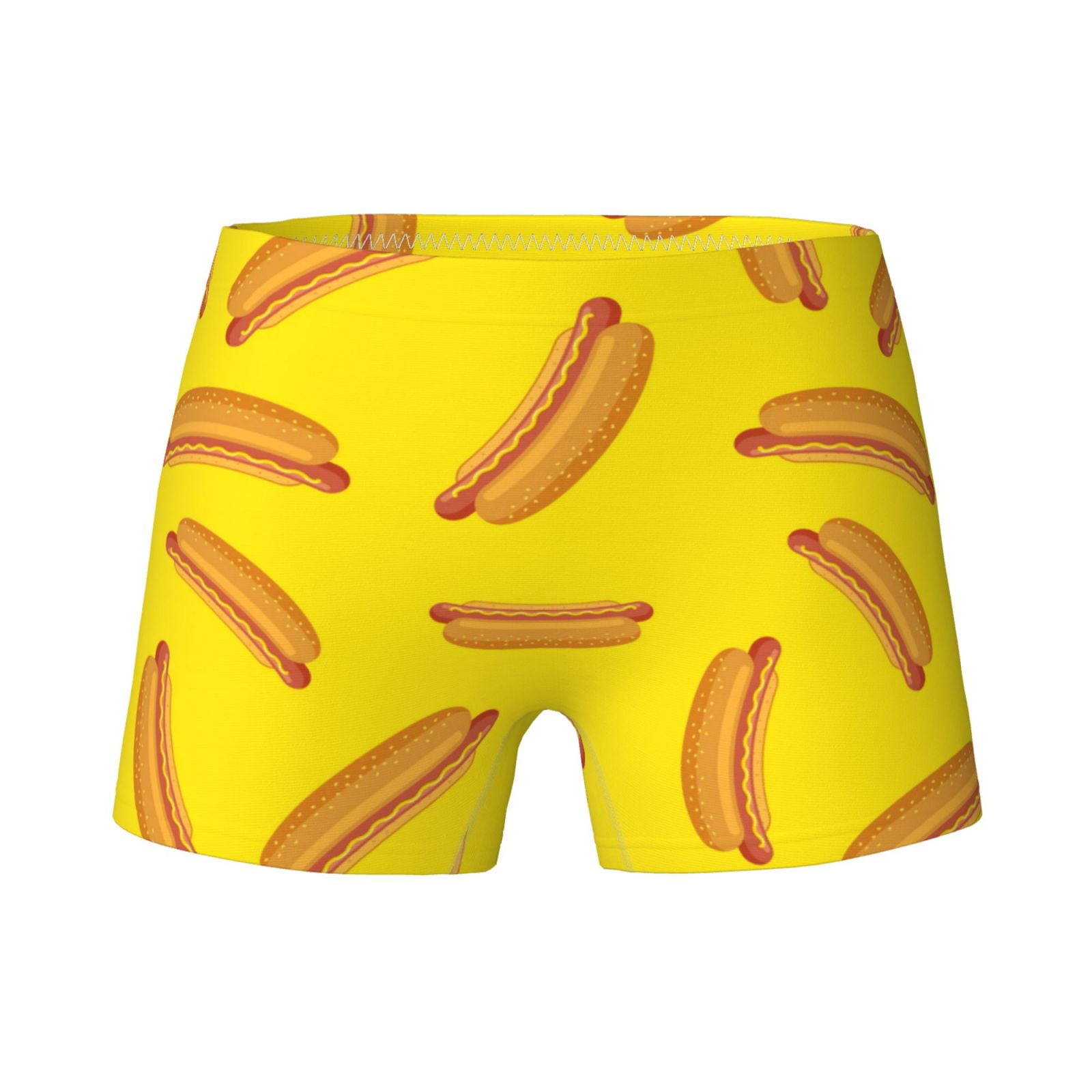 Girls Underwear, Cartoon Hot Dog Print Yellow Cute Soft Breathable ...