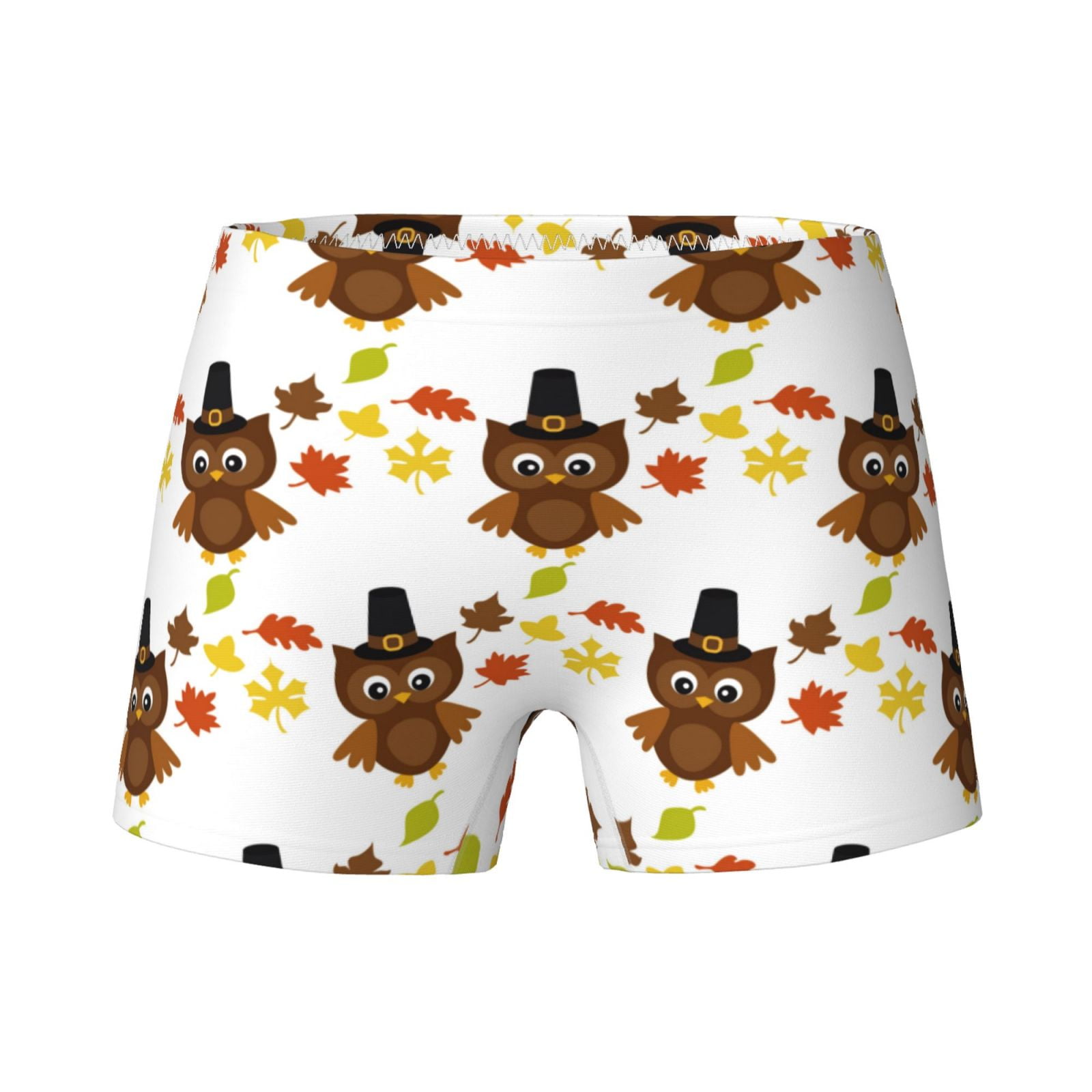 Girls Underwear Colorful Maple Leaf Owl Cute Soft Breathable Cotton