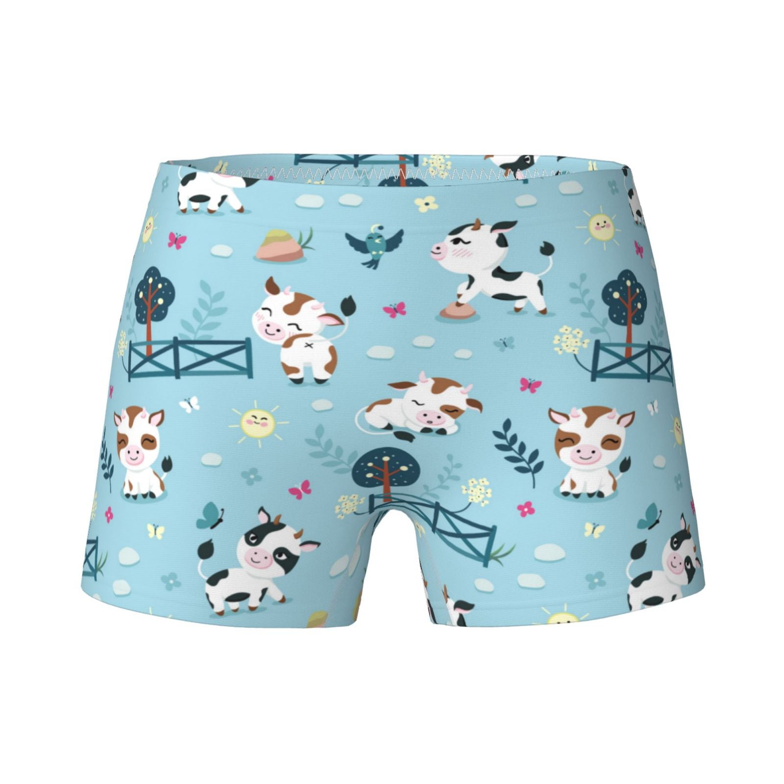 Girls Underwear - Cute Cow Butterfly Tree Girls 100% Cotton Underwear ...