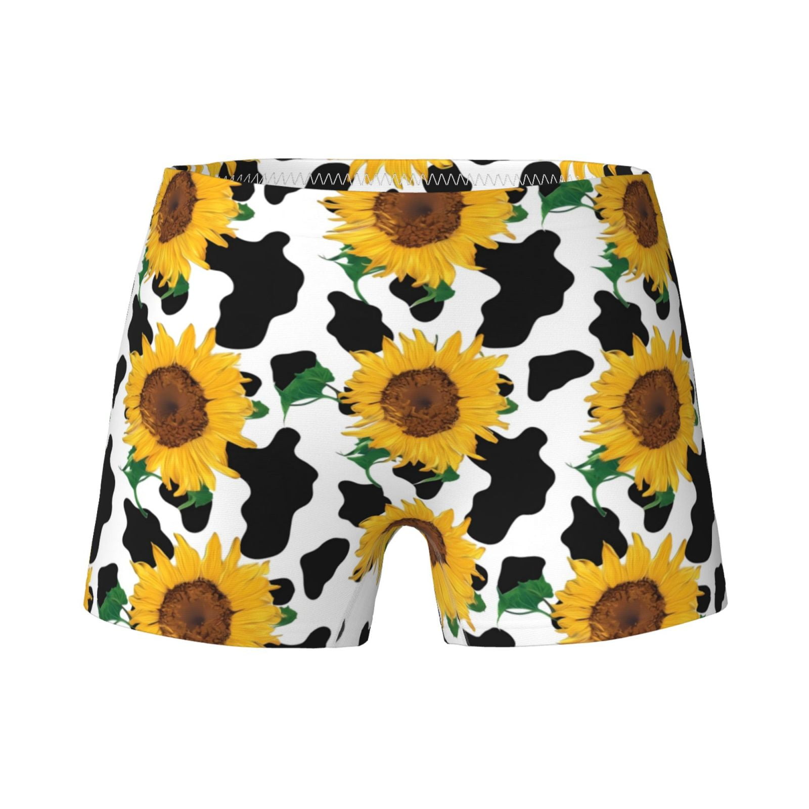 Girls Underwear, Cute Cow Print Sunflower B Cute Soft Breathable Cotton ...