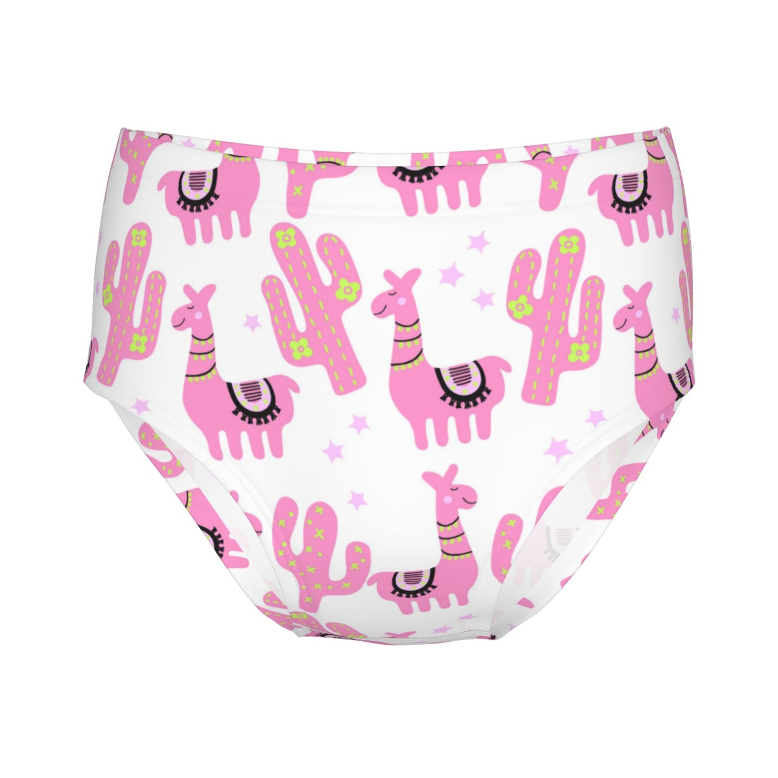 Girls Underwear, Cute pink llama alpaca cactus Soft Breathable Cotton ...