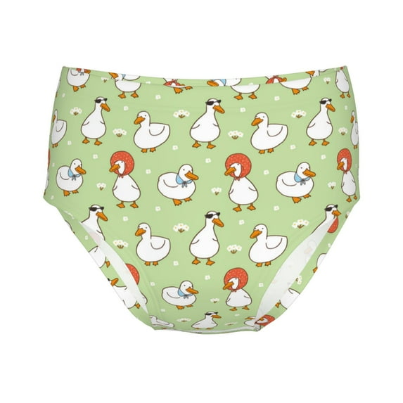 Girls Underwear, Funny Cute Duck Flower Green Soft Breathable Cotton ...