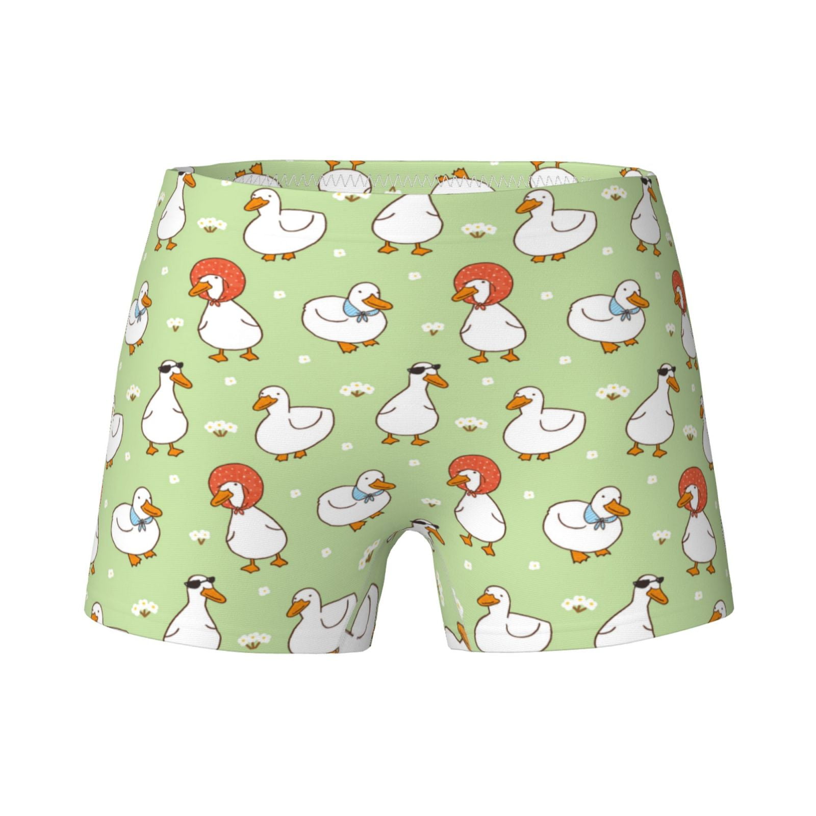 Girls Underwear, Funny Cute Duck Flower Green Cute Soft Breathable ...