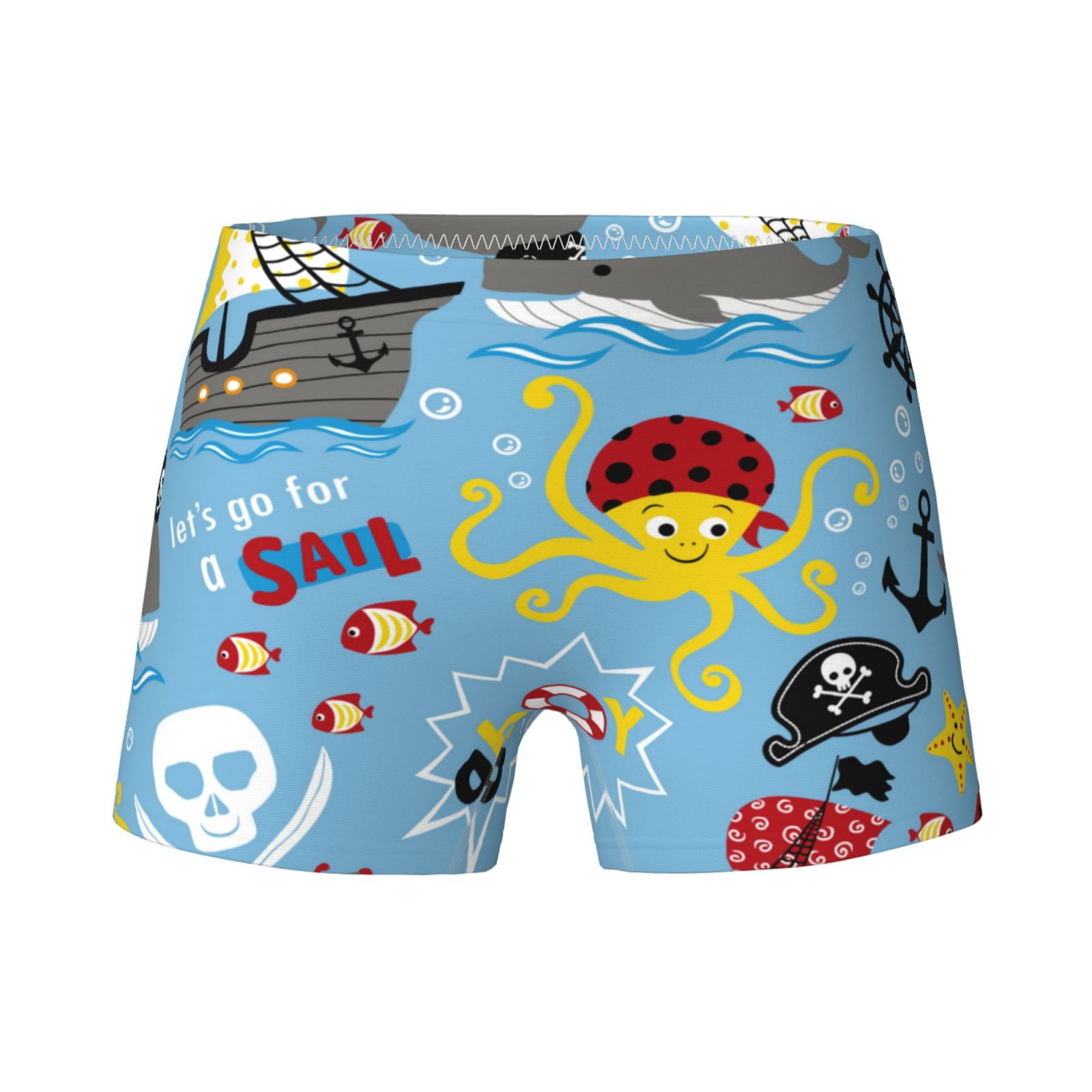 Girls Underwear, Pirate Marine Animals Cute Soft Breathable Cotton ...