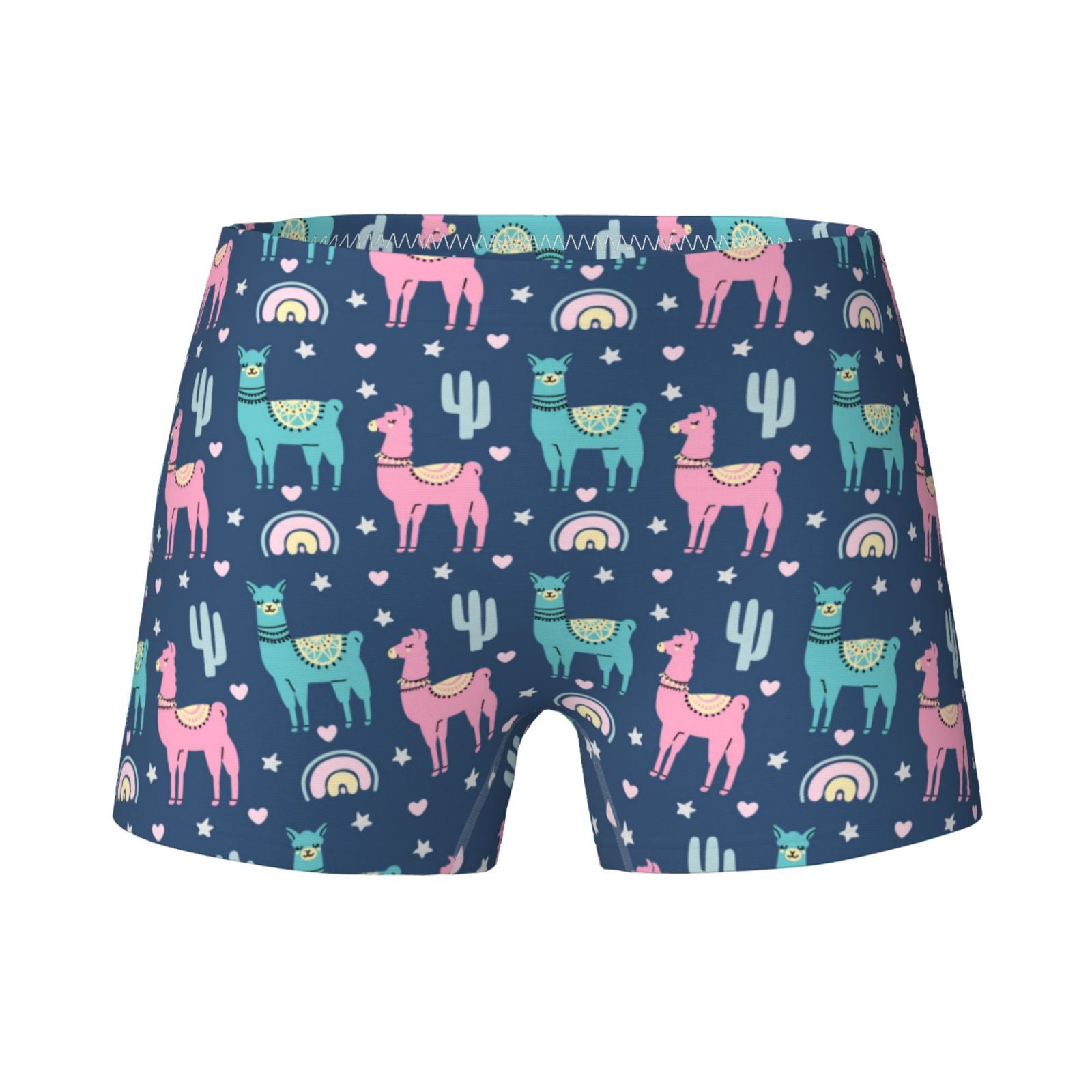 Girls Underwear, Сute lamas cactus rainbow navyblue Cute Soft ...
