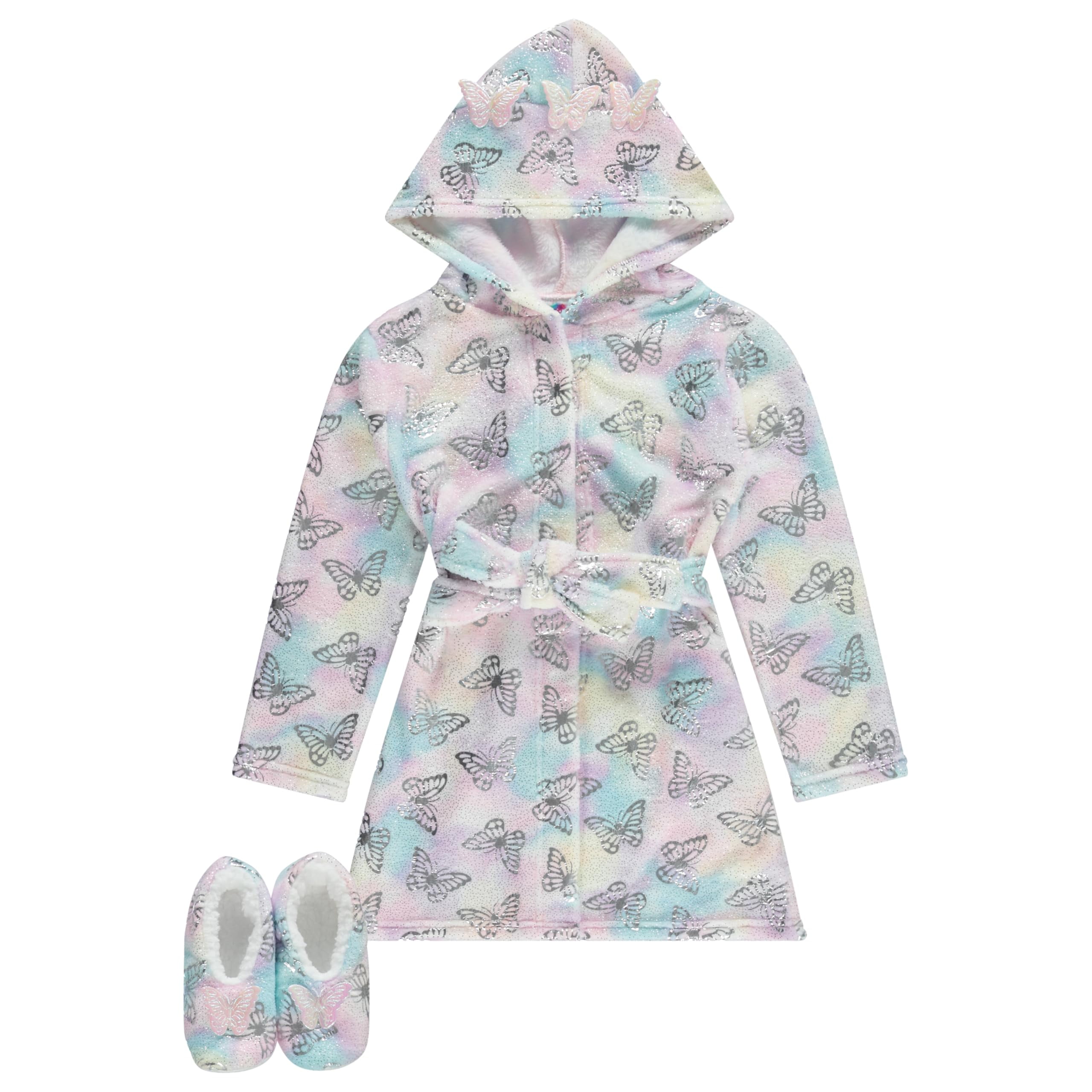 btween, Girls' Unicorn Bathrobe Set, matching slippers, size one size ...