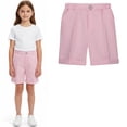 Girls Uniform Pants Plain Front Stretch Preppy School Shorts Boys Pink ...
