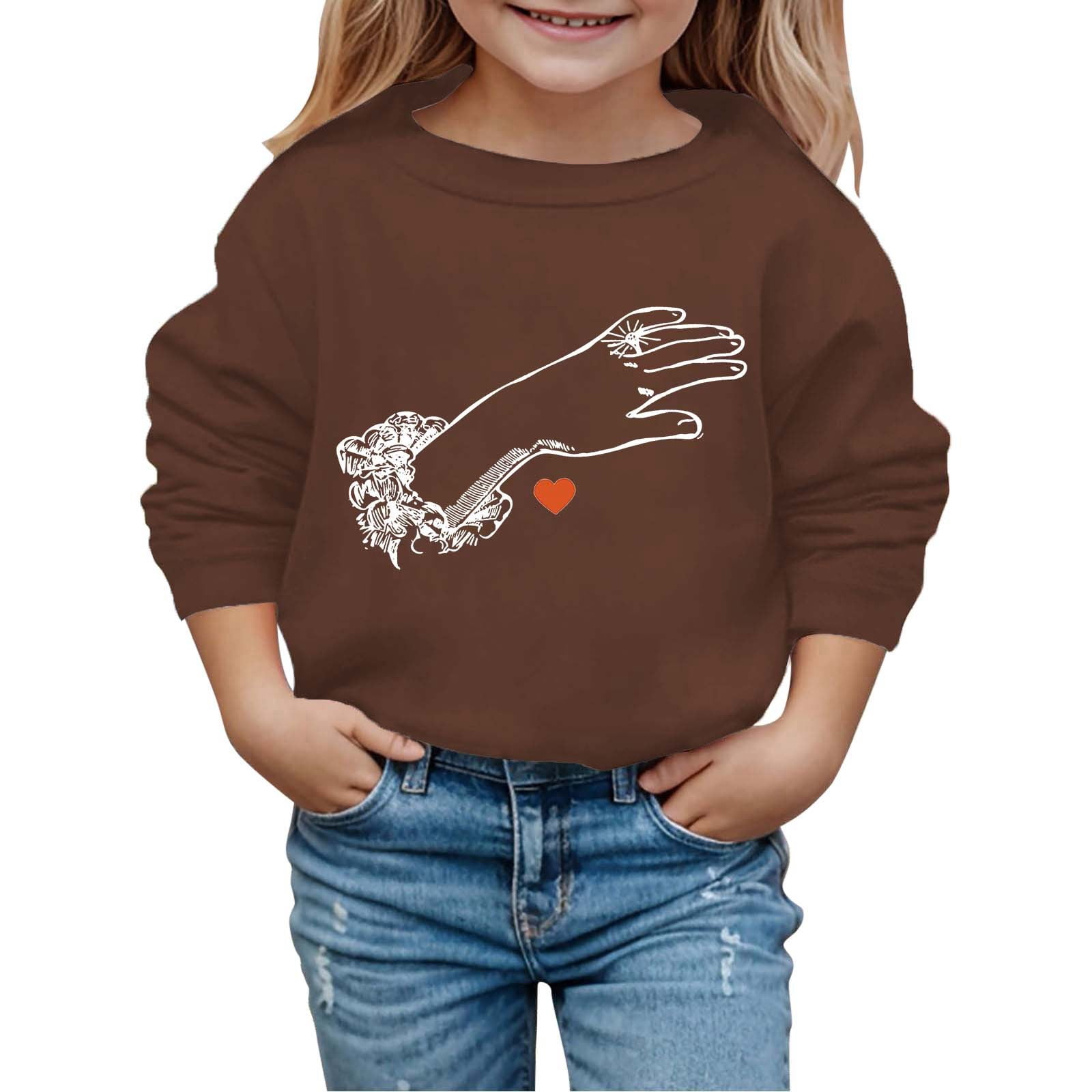 Girls Valentines Day Spring Winter Printed Hooded Sweatshirt Clothes ...