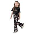 Girls Valentines Micro Flared Pants Set With Graffiti Heart Bow Print ...