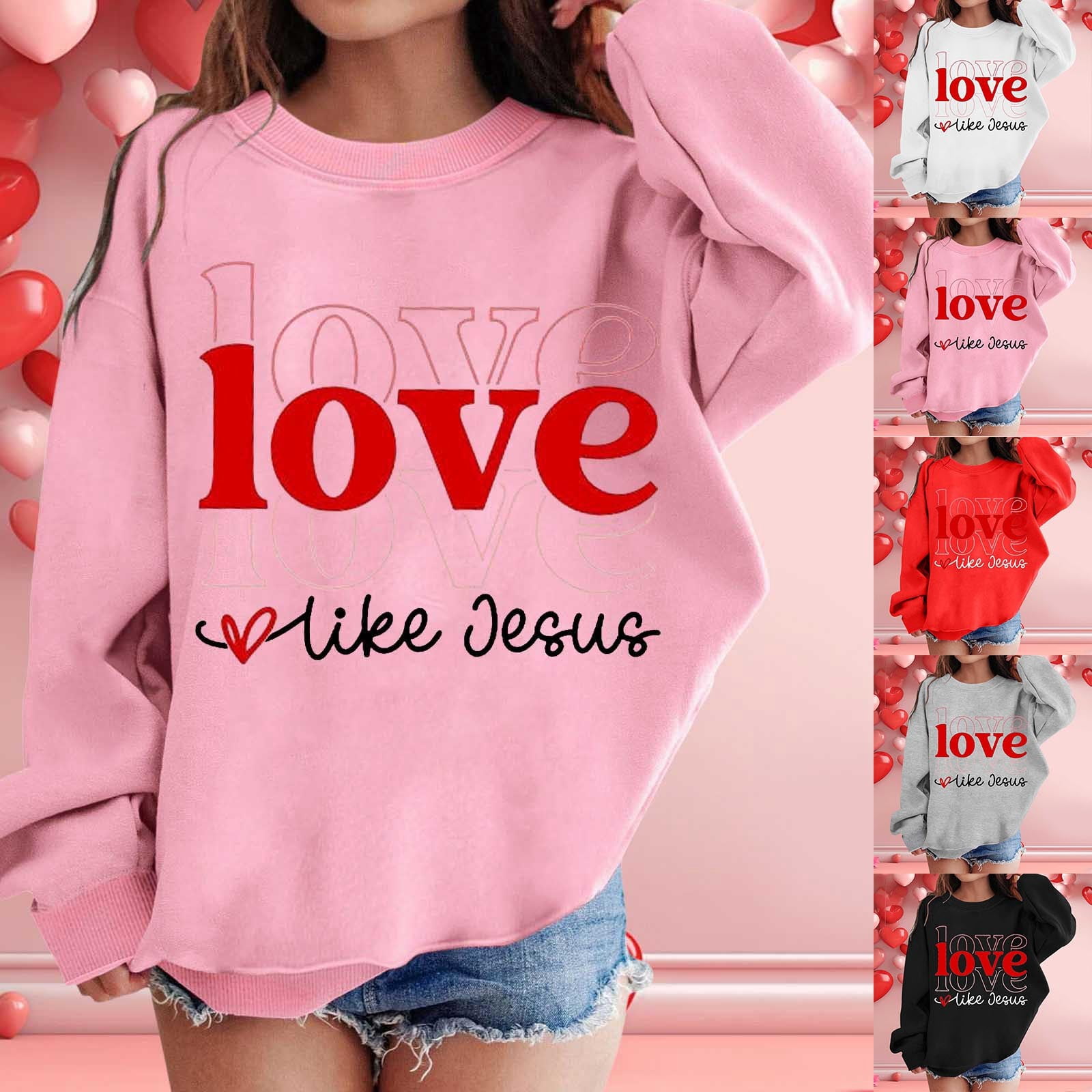 Girls Valentines Shirt Cute Heart Graphic Long Sleeve Valentine Outfits ...