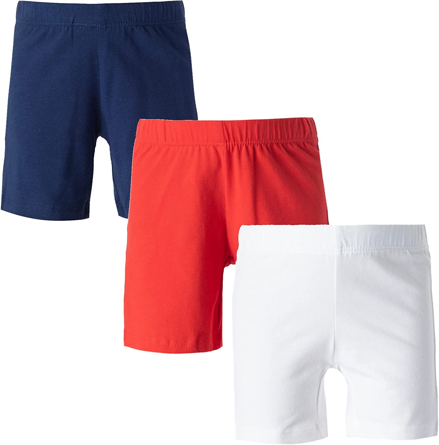 Girls' Value Pack Solid Cotton Bike Shorts (Pack of 3) - Sizes 2-16 ...