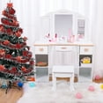 Walmart Girls' Vanity & Stool Set, Wood Dressing Table, Makeup Playset ...