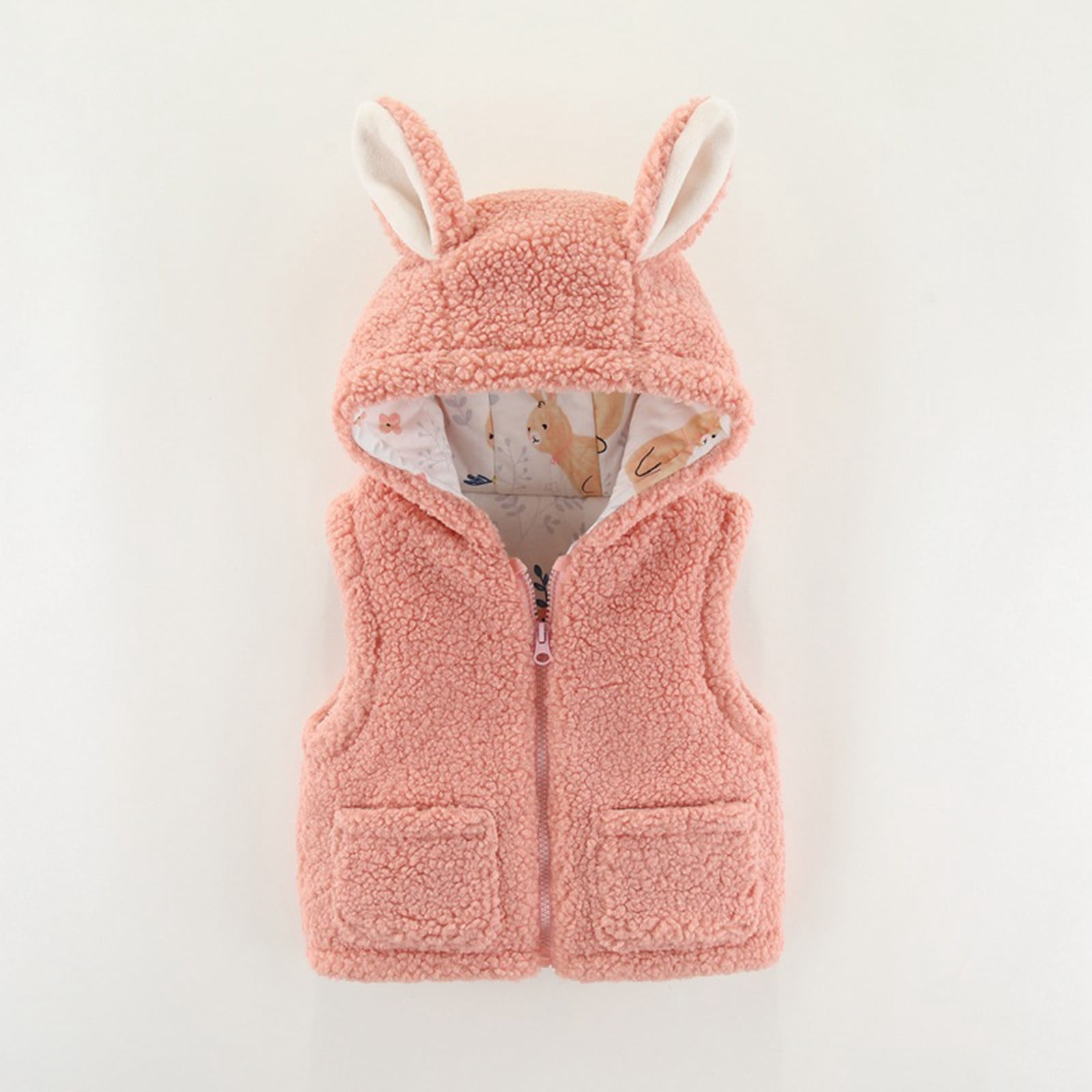Girls Vest Boys Vest Cute Hooded Jacket Sleeveless Lightweight Jacket ...