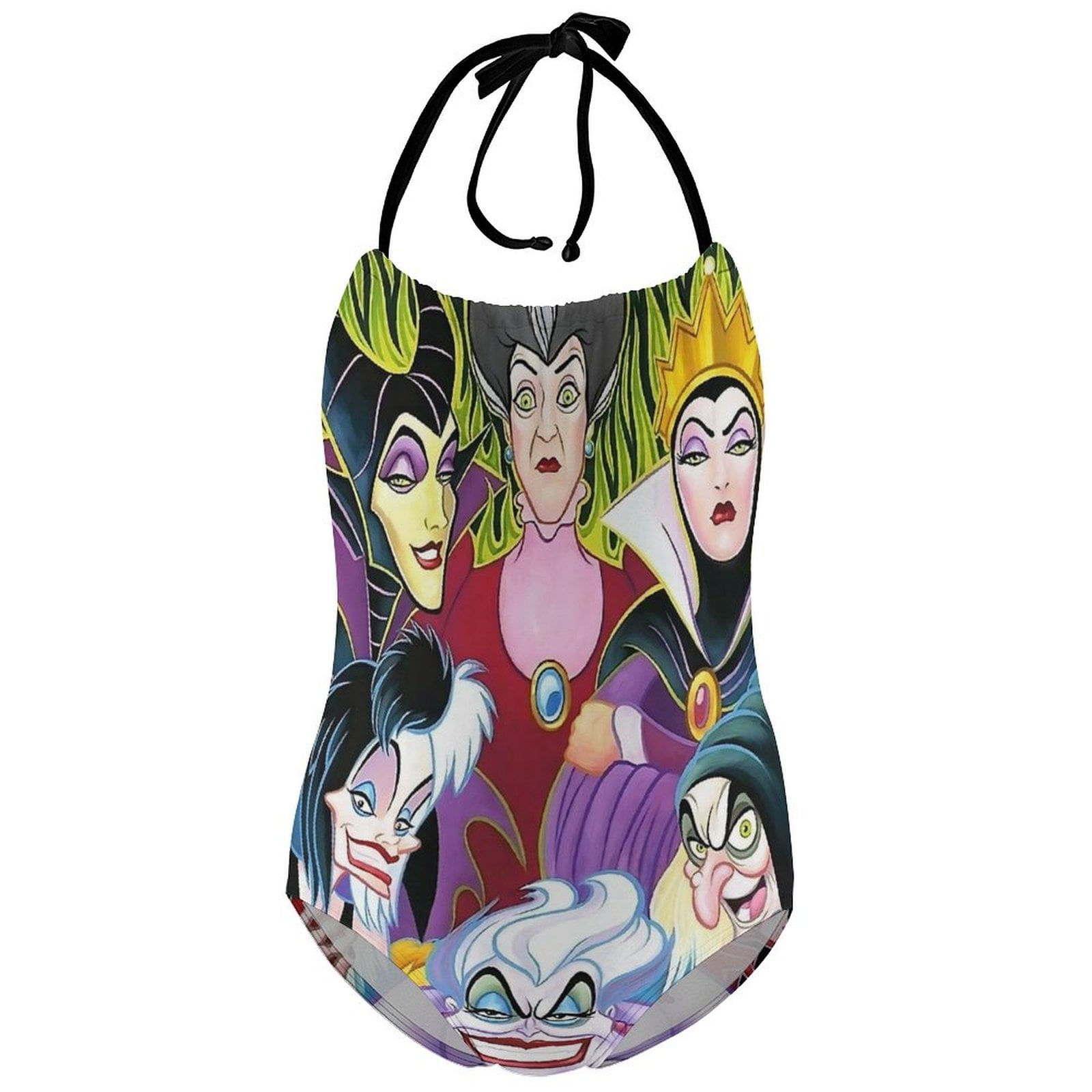 Girls Vill-ain Bad Witche Bathing Suit One Piece Halter Neck Strap ...
