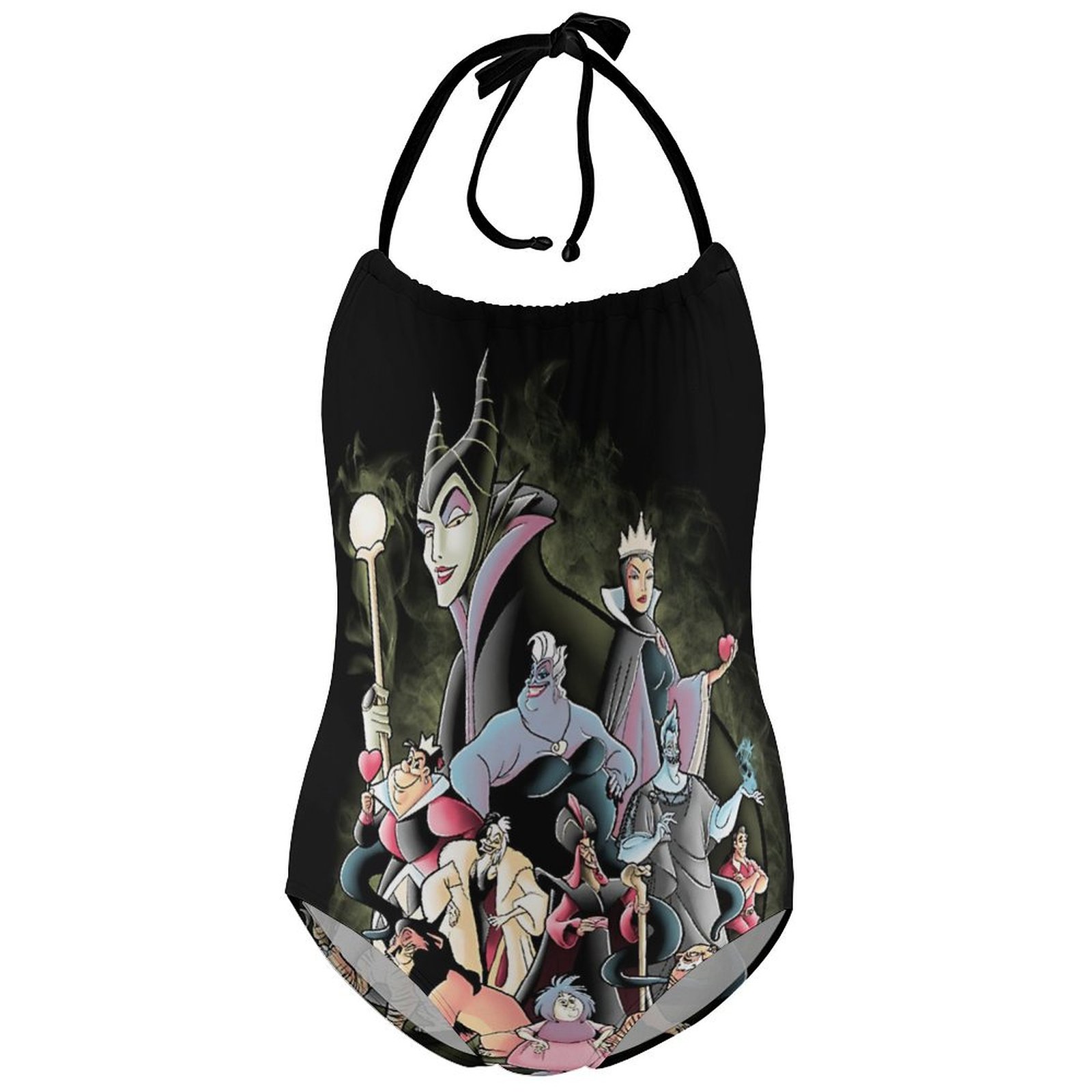 Girls Vill-ain Bad Witche Bathing Suit One Piece Halter Neck Strap ...