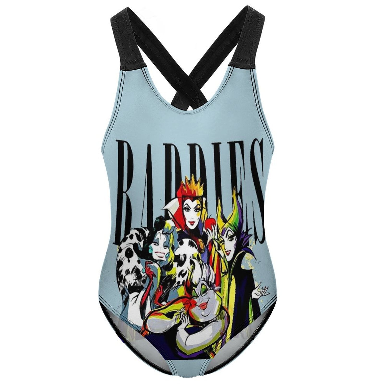 Girls Vill-ain Bad Witche Swimsuit One Piece Bathing Suit for Girls ...