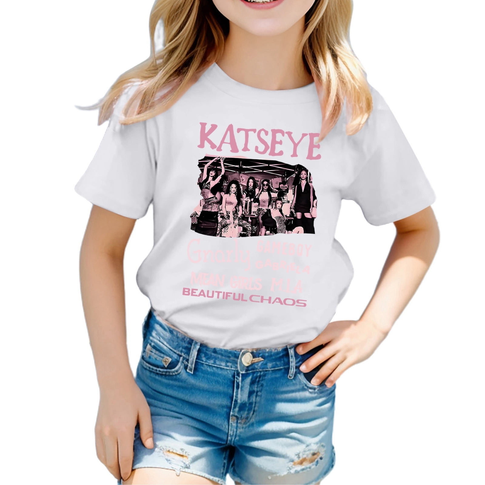 Girls Vintage Graphic Tee Short Sleeve T Shirt Soft Round Neck Tee For ...