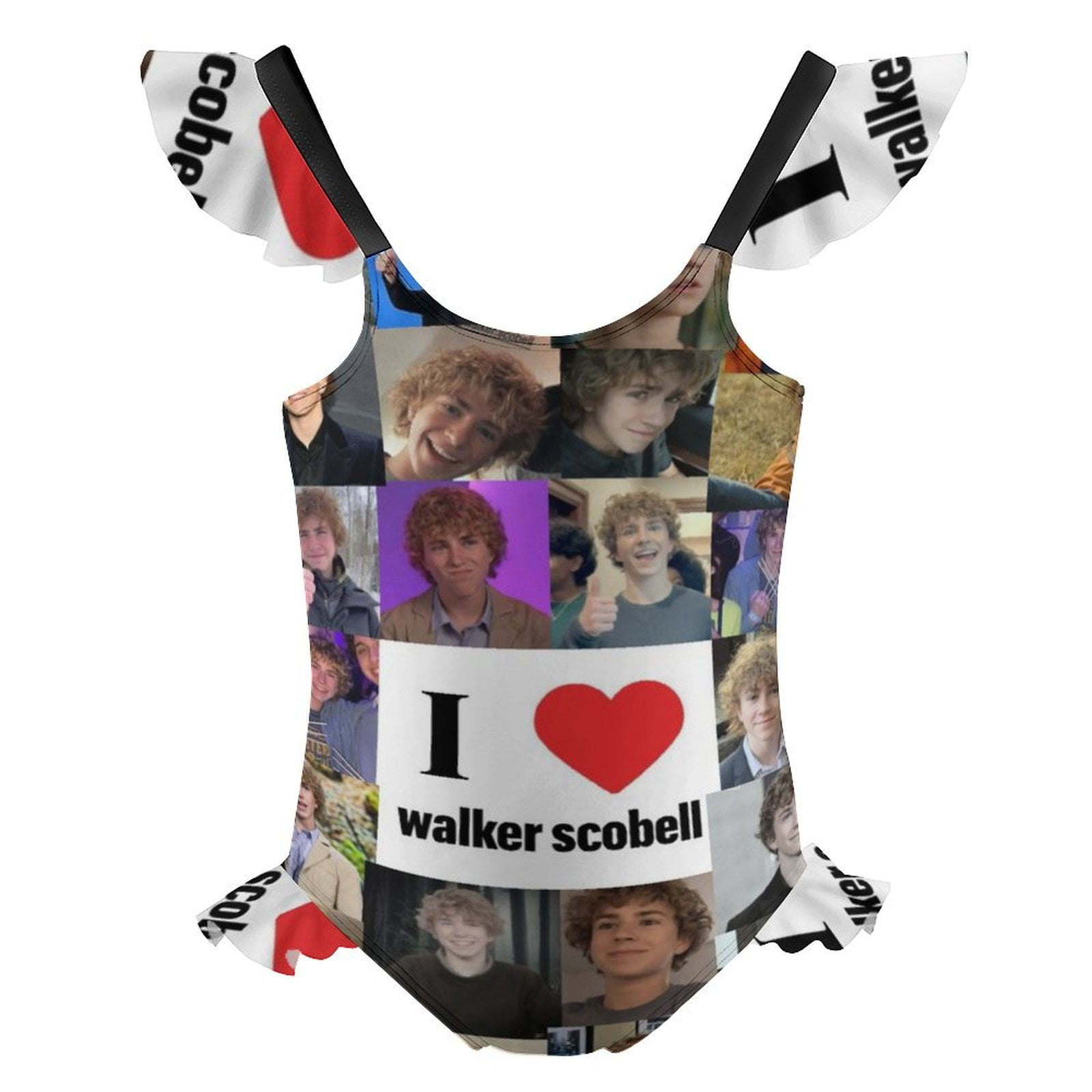 Girls Walker Scobell One Piece Swimsuit Kids Cute Ruffle Bathing Suit Cartoon Swimwear - Walmart.com
