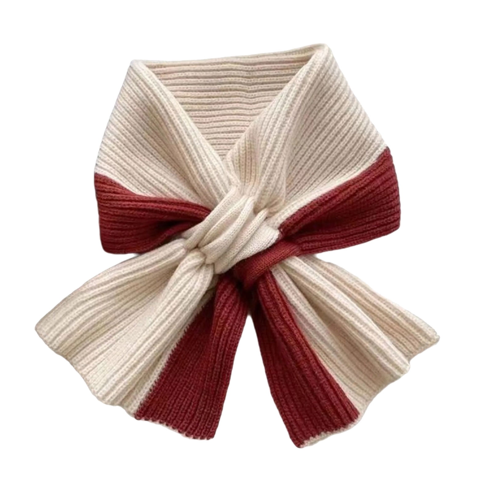 Girls' Warm Knitted Scarf Crossed Designing Neckerchief Fashionable ...