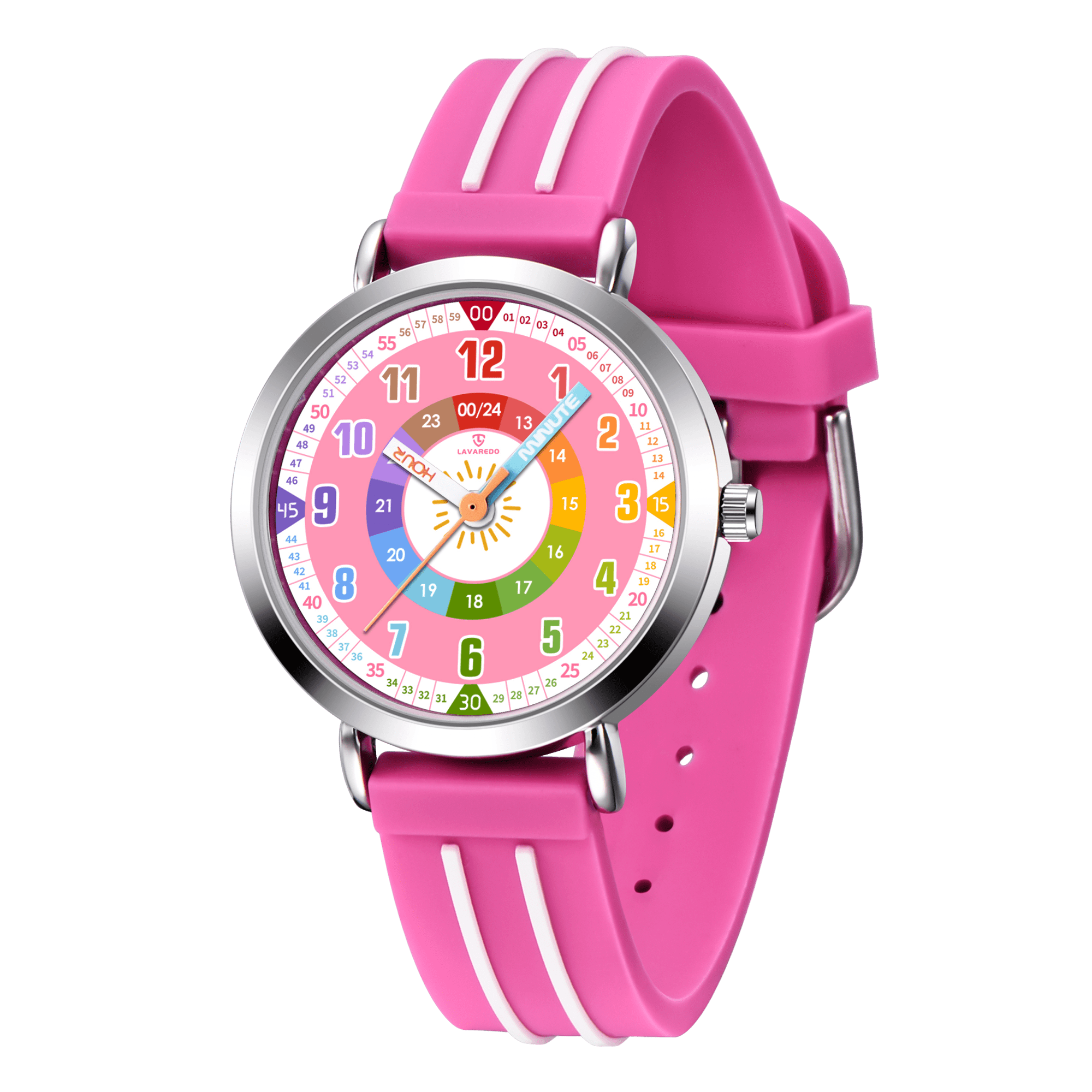 3D Cartoon Rainbow Dial Waterproof Watch for Age 4-12 with Quartz ...