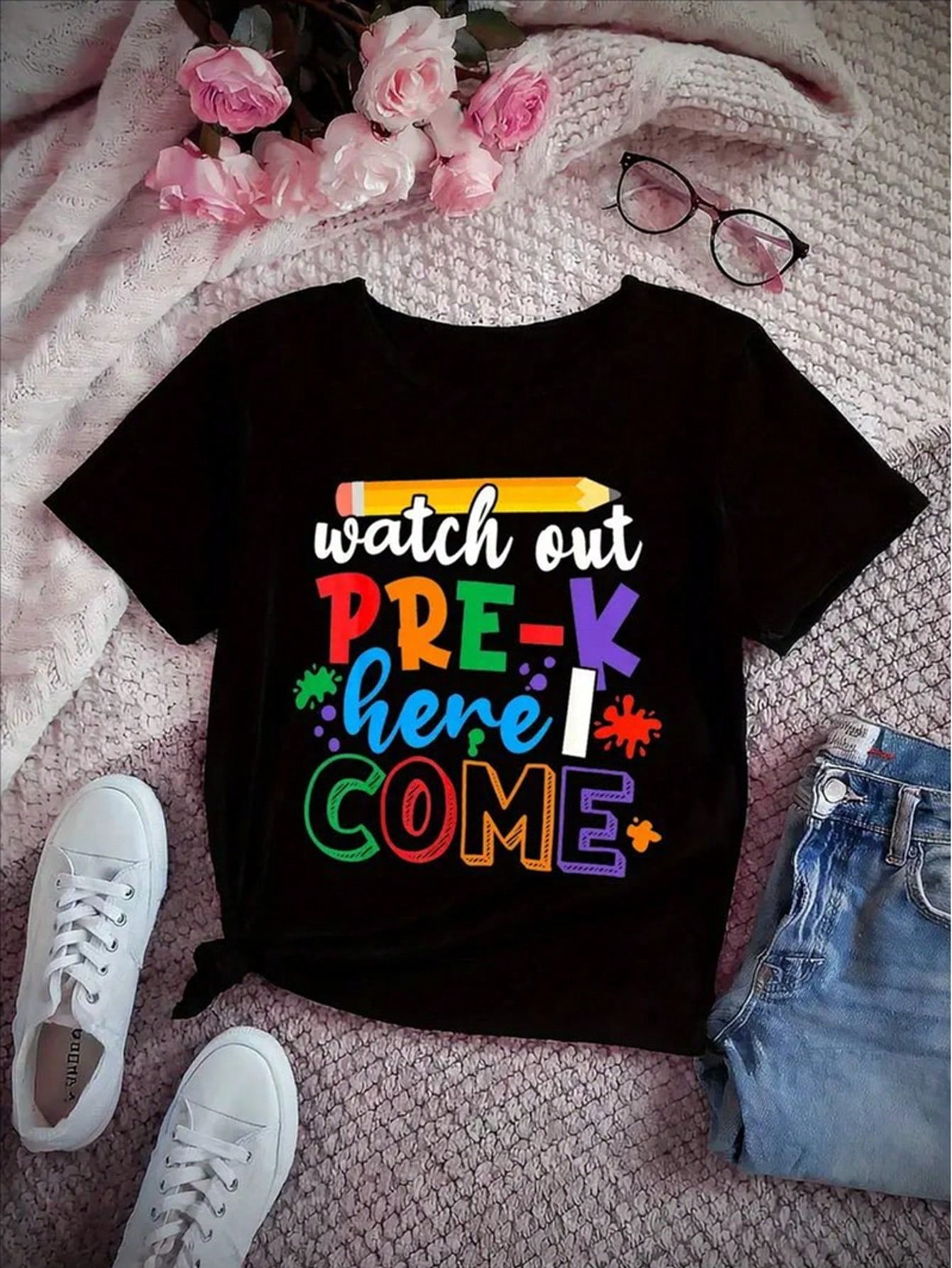 Girls' " Watch Out Pre-K Here I Come" First Day Of Pre-K T-Shirt ...