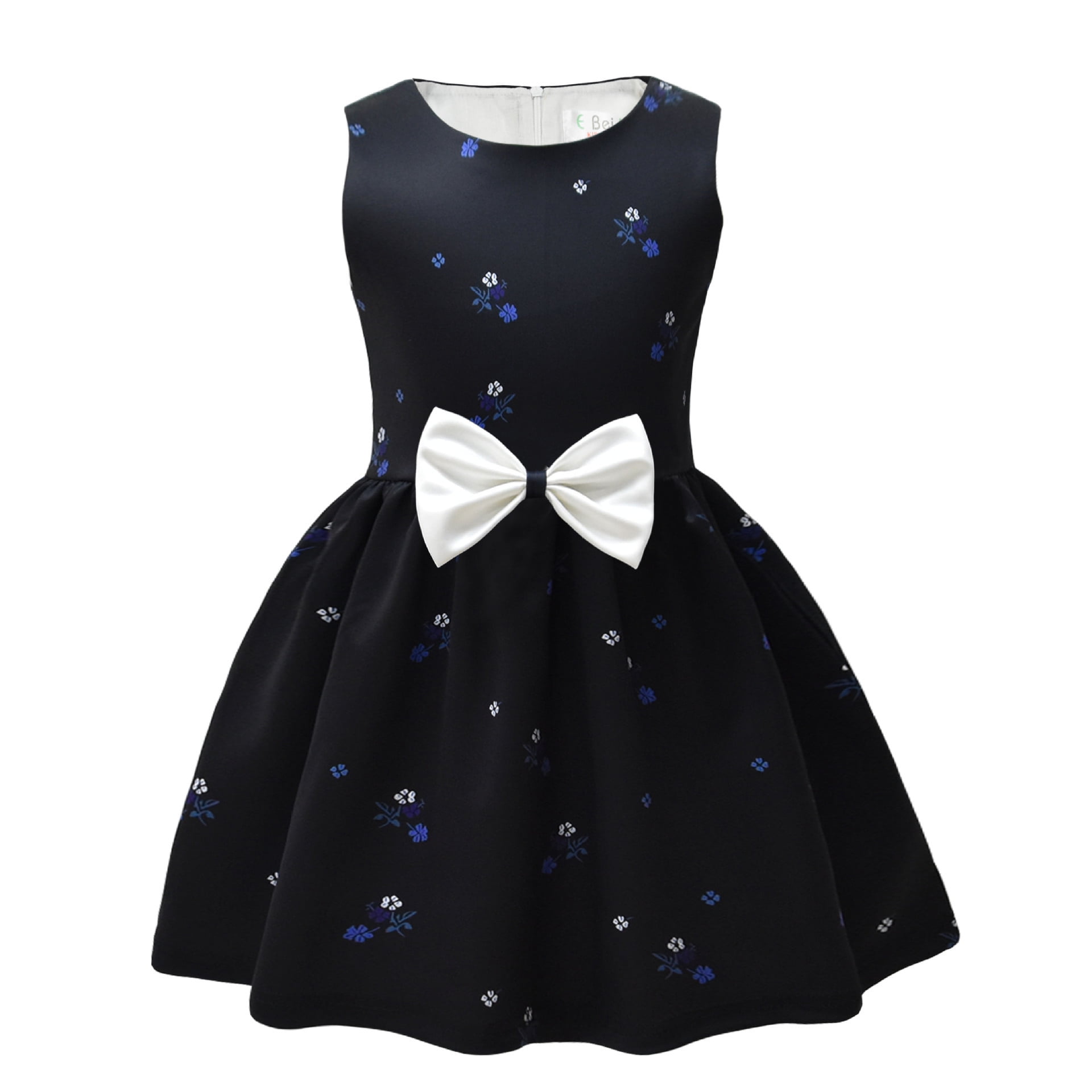 Girls Wednesday Addams Black Dress Sleeveless Halloween Party Costume ...