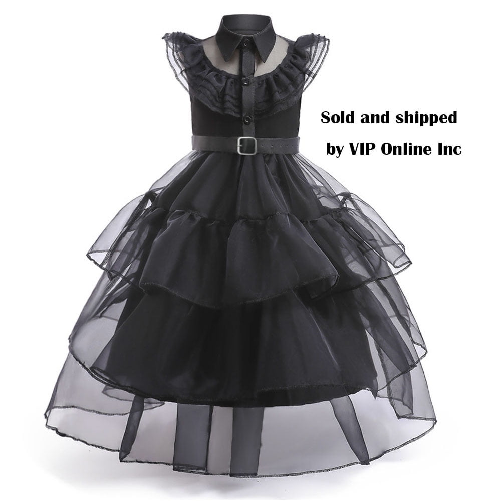 Girls Wednesday Addams Costumes Dress Kids Halloween Cosplay Party ...