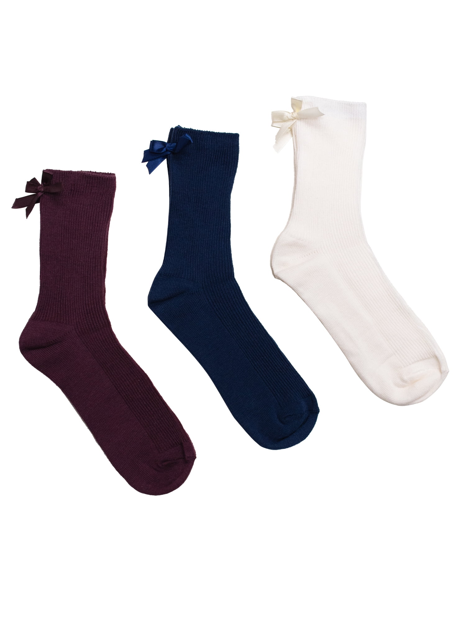 Weekend Academy Girls Bow Socks, 3-Pairs, Sizes S-L - Walmart.com
