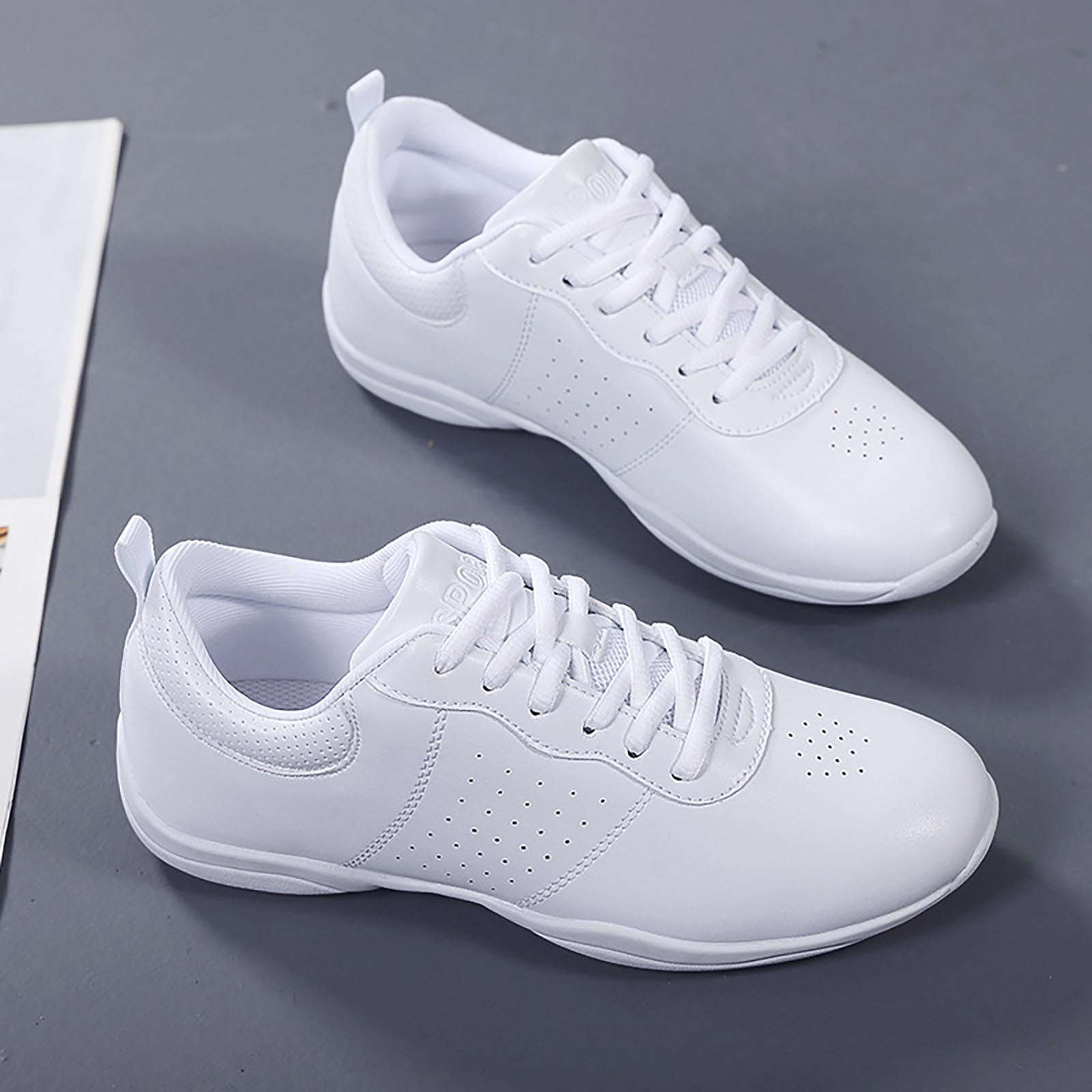 XIMIN Girls White Cheer Shoes Youth Cheerleading Dance Sneaker Training ...