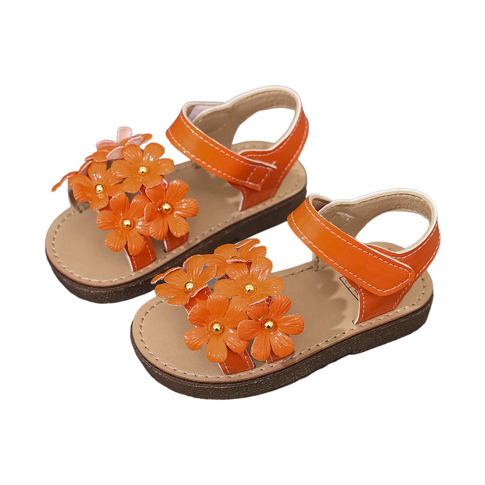 Girls White Dress Sandals Open-Toe Summer Shoes for Little Big Kids ...