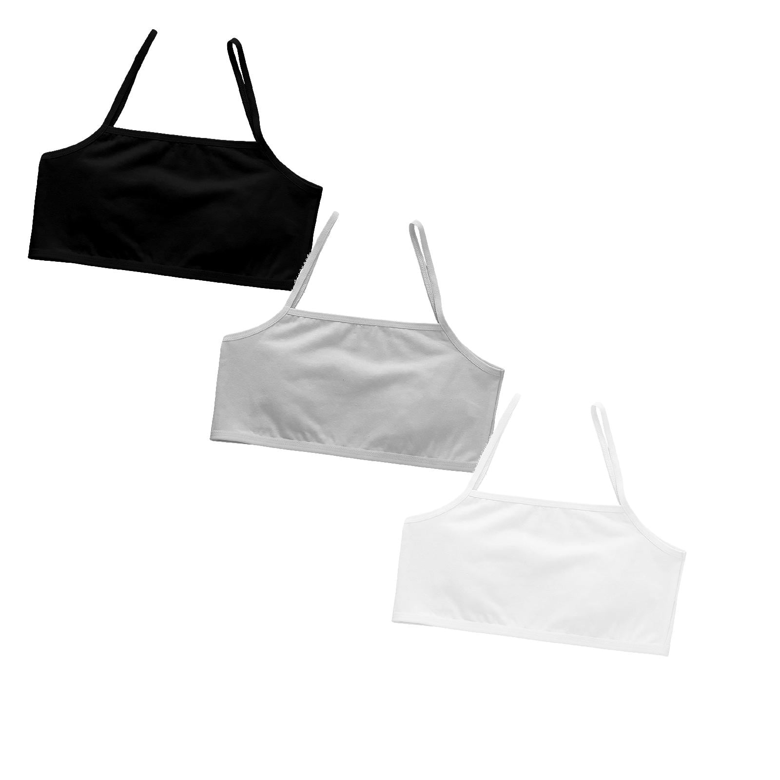 Girls White Sports Bra Sports Bra Pack 3PCS Sports Bras for Tween ...