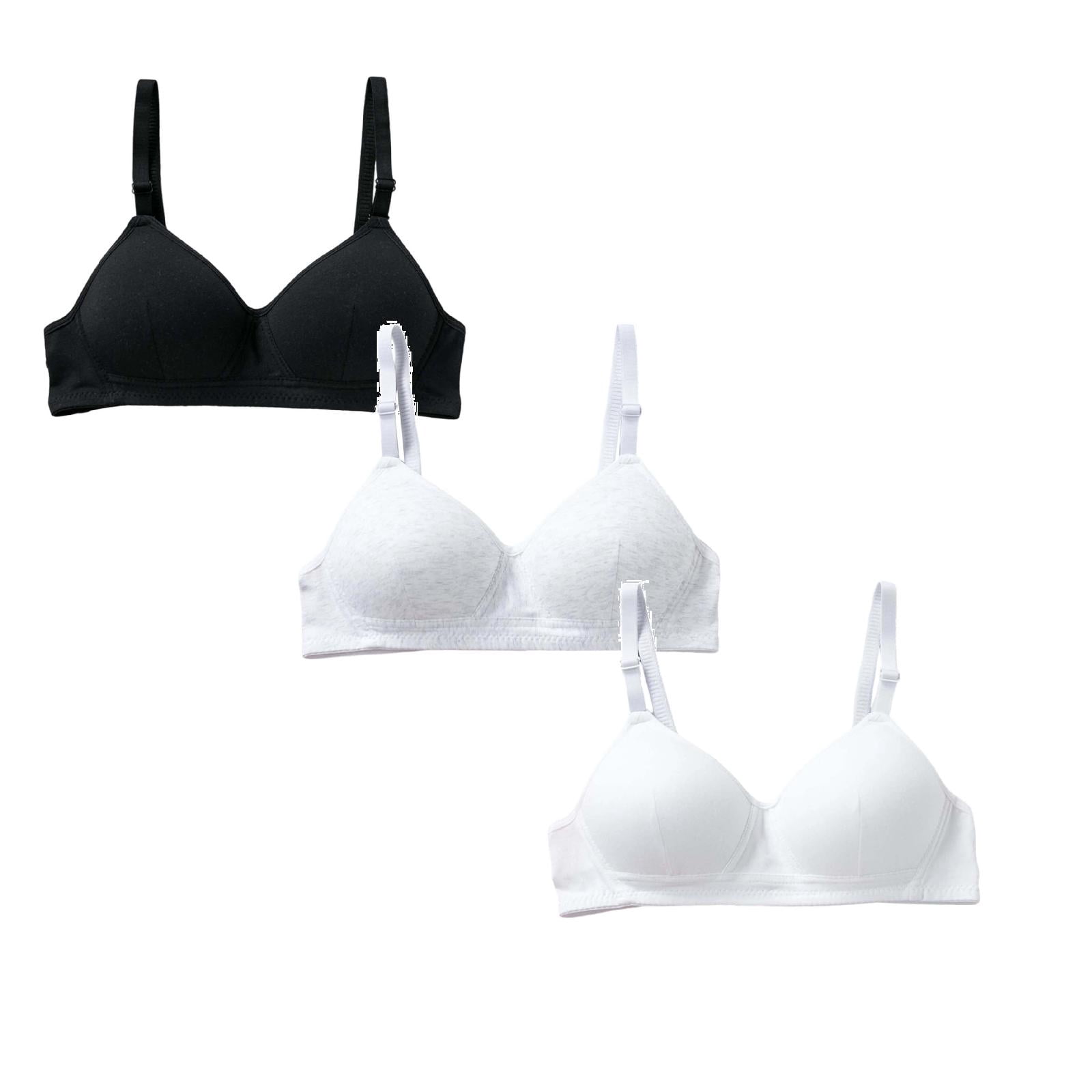 Girls White Sports Bras Bralette Pack 3PCS Bra for Teen Bras for Girls ...