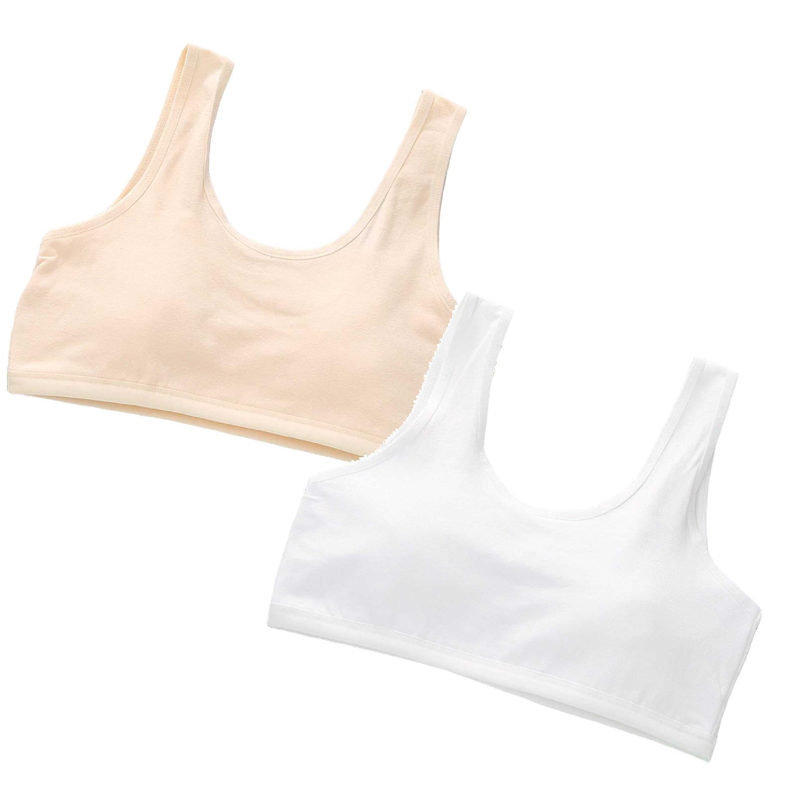 Girls White Sports Bras for Women Bra 2PCS Tween Girls' Underwear 9-13 ...