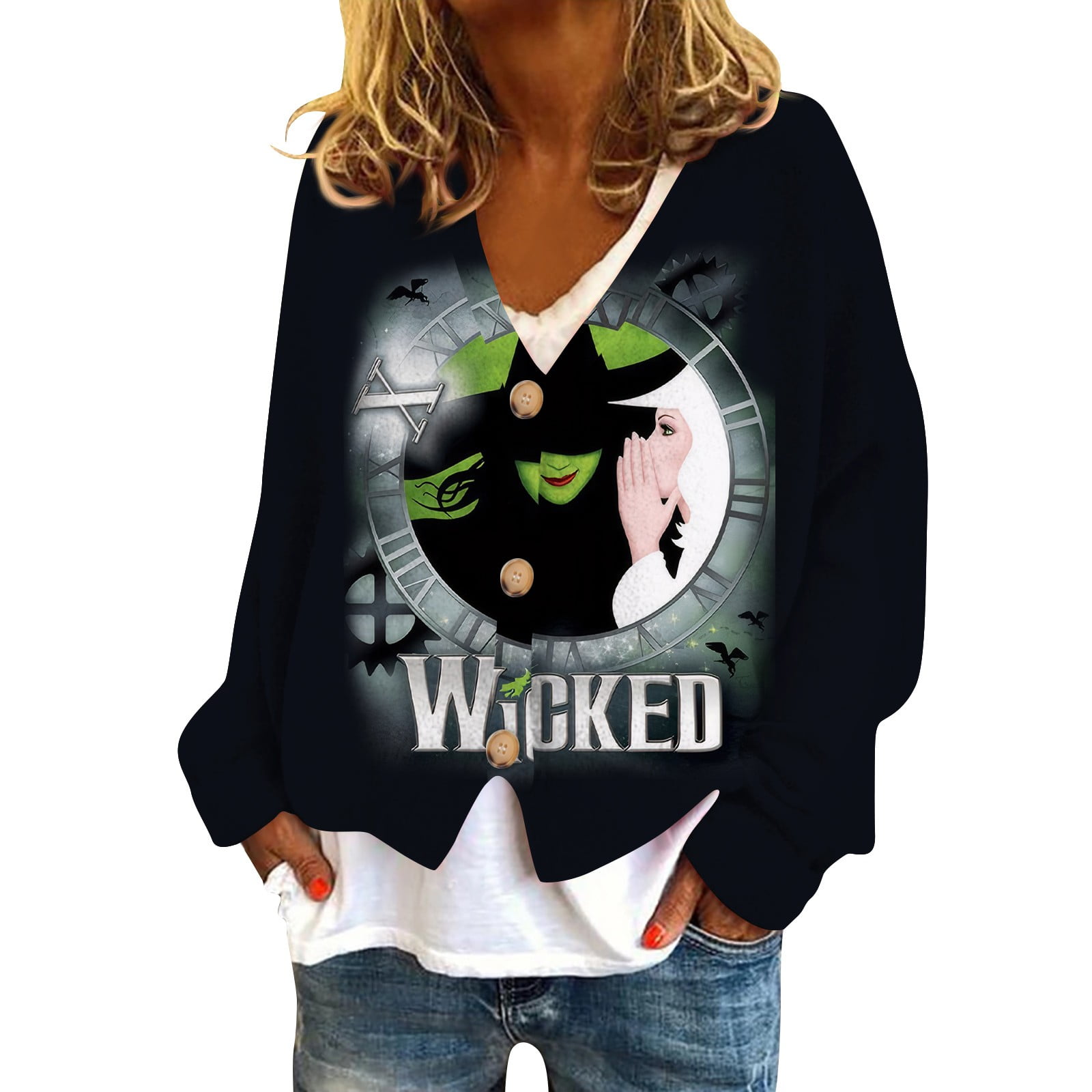 Girls Wicked Long Sleeve Sleep Hoodie Wicked Sweatshirt For Women Women ...