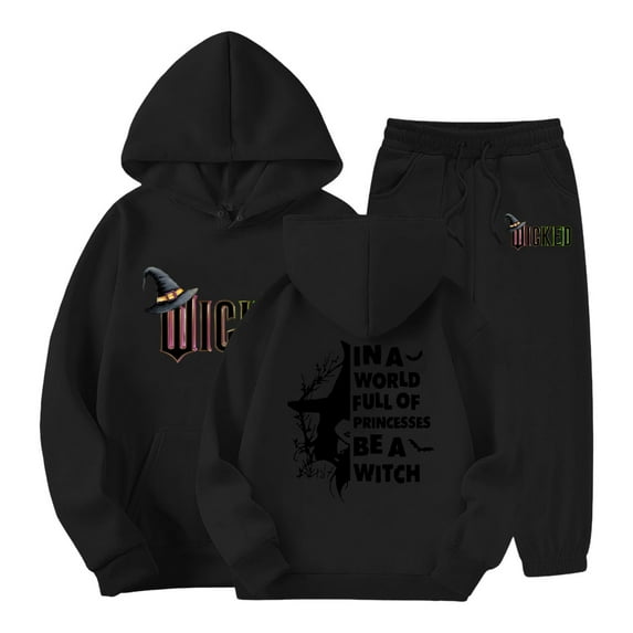 Girls Wicked Print Sweatsuit 2-Piece Set Pullover Hoodie Kids ...