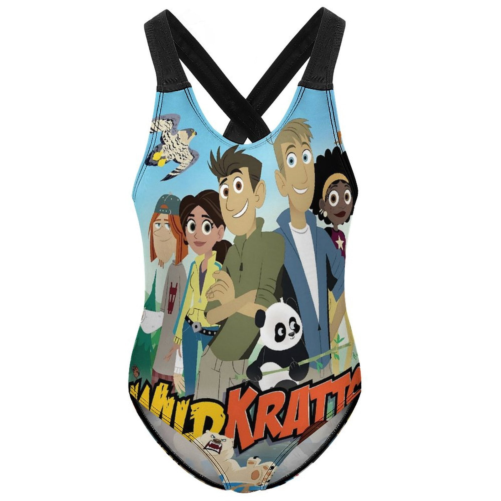Girls Wild Animal Kra-,tt2 One Piece Swimsuits Quick Dry Swimwear ...