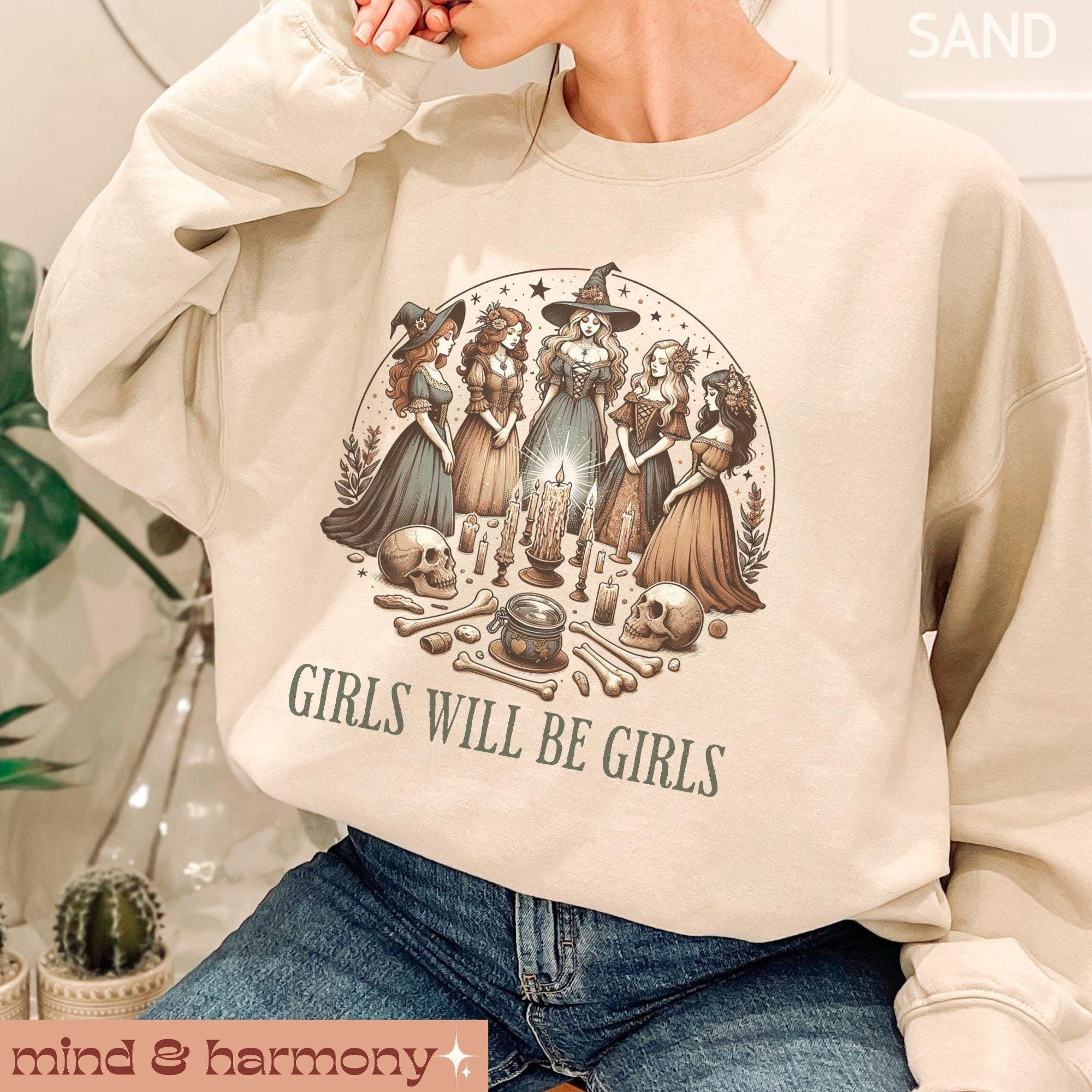 Girls Will Be Girls Sweatshirt, Halloween Witch Sweater Fall Feminist ...