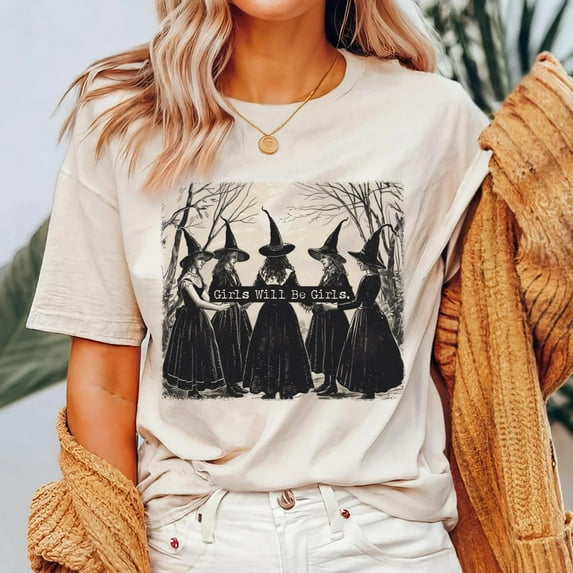 Girls Will Be Girls Witch Shirt, Funny Witch Shirt, Halloween Women ...