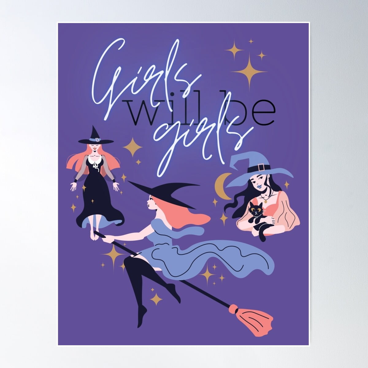 Girls Will Be Witches Poster Wall Art, Modern Wall Decor For Living ...