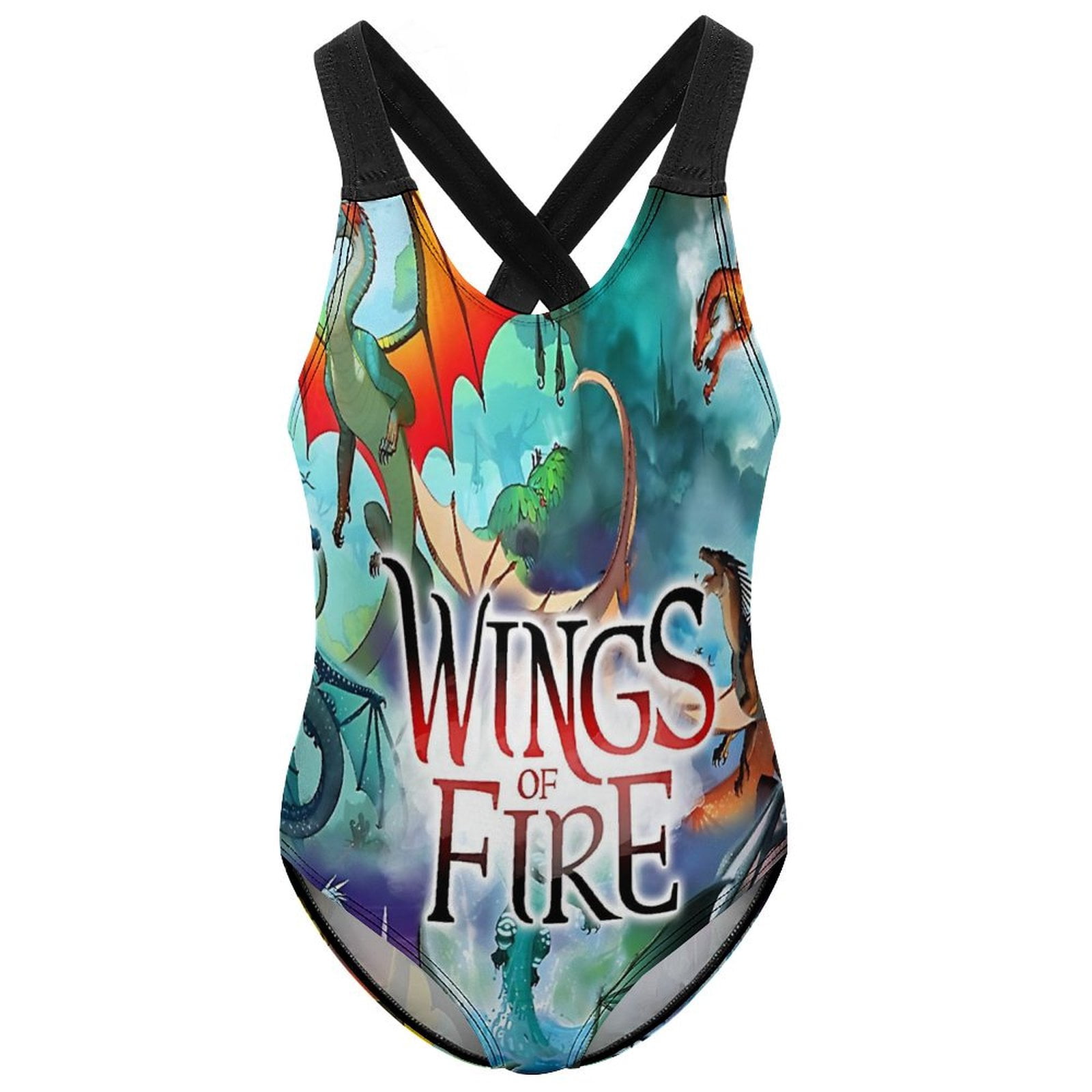 Girls Wings Dragon Fire Swimsuit One Piece Bathing Suit for Girls ...