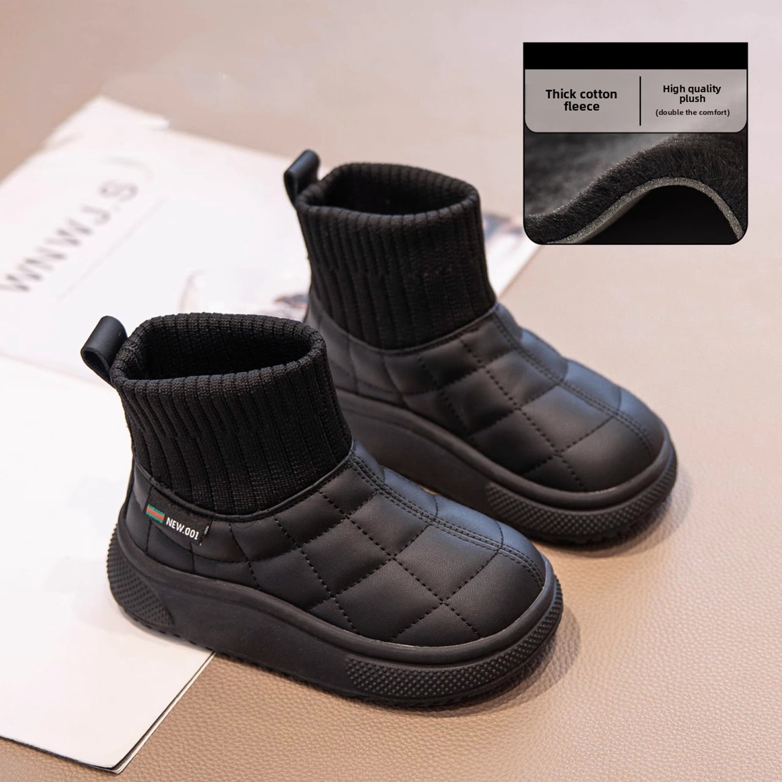 Girls Winter Boots, Water-Resistant Synthetic Upper with Thermal Lining ...