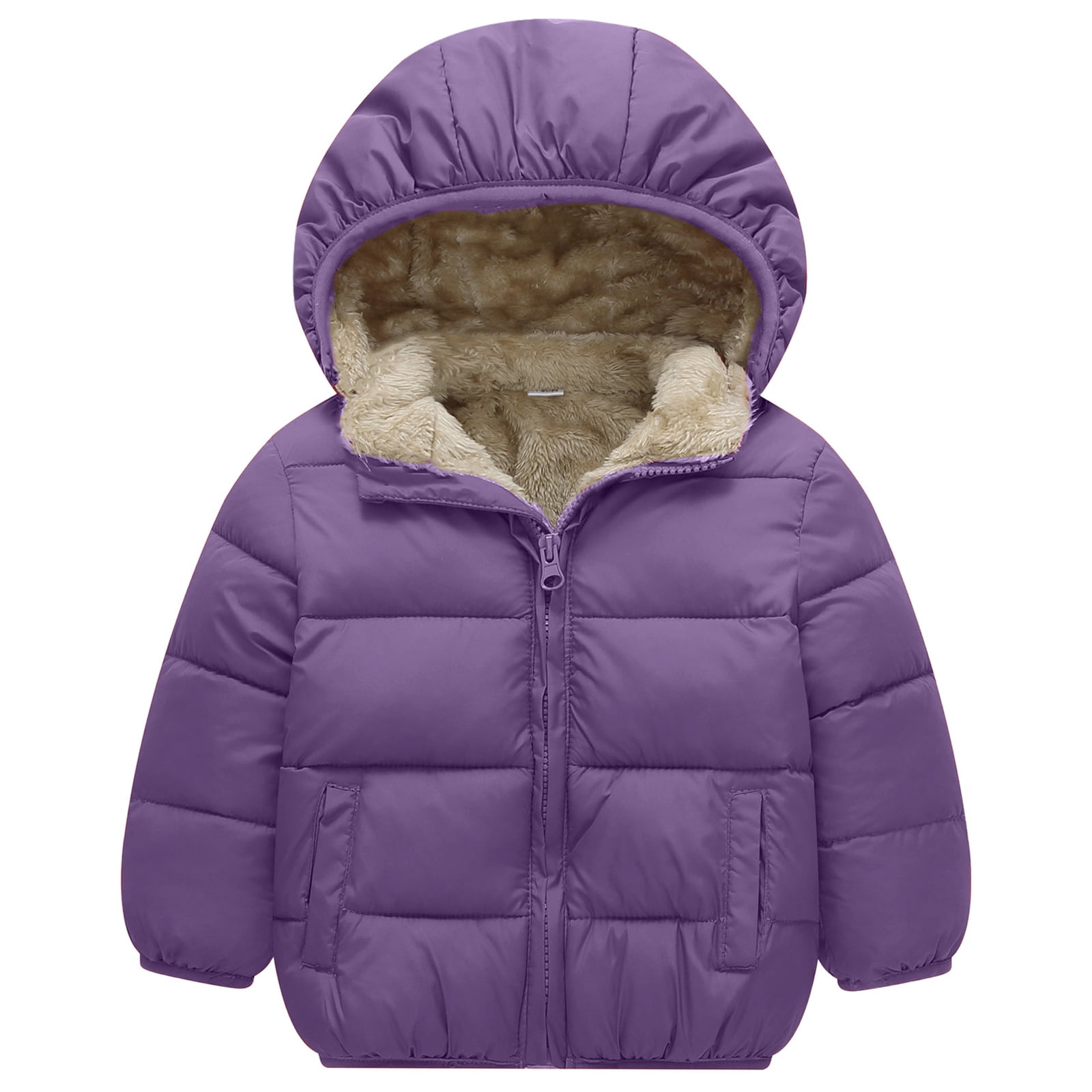 Girls Winter Coat - Full Sherpa Lined Puffer Jacket Weather Resistant ...