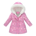 Girls Winter Coat Girls Puffer Jacket with Pocket Zip up Winter Hoodies Coat Windproof Warm ...