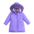 Girls Winter Down Jacket With Trim Cozy Warm Padded Coat For Outdoor ...