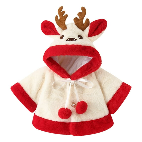 Girls Winter Jacket Cloak Christmas Baby Cloak Cartoon Coat Outerwear ...